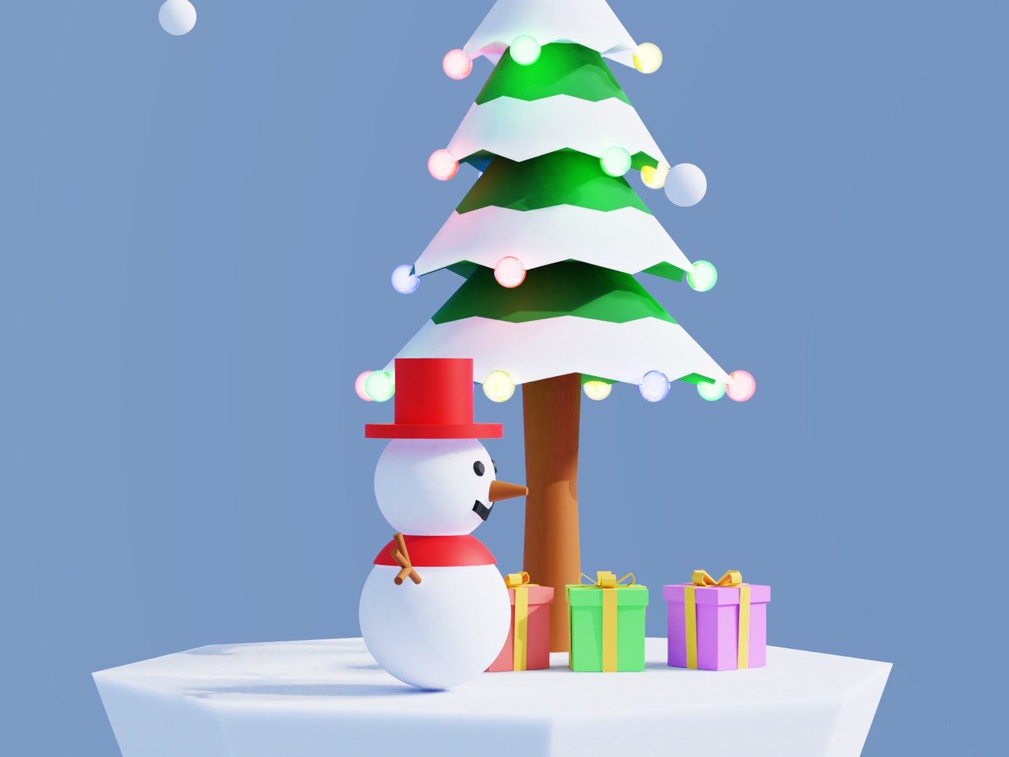3D Simple Cartoon Christmas Tree Model - TurboSquid 1489874
