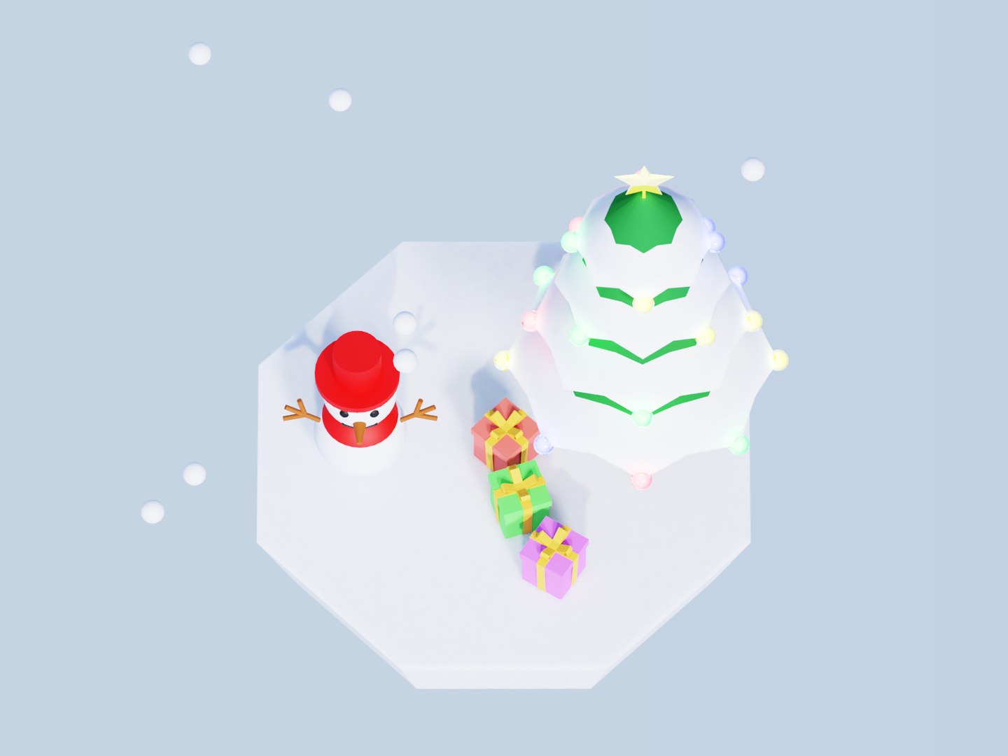3D Simple Cartoon Christmas Tree Model - TurboSquid 1489874