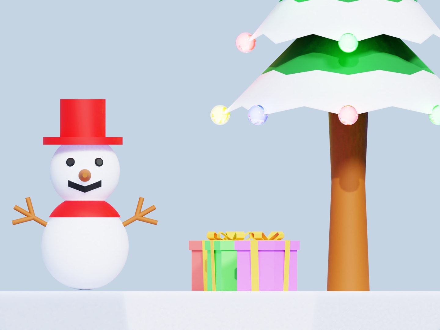 3D Simple Cartoon Christmas Tree Model - TurboSquid 1489874