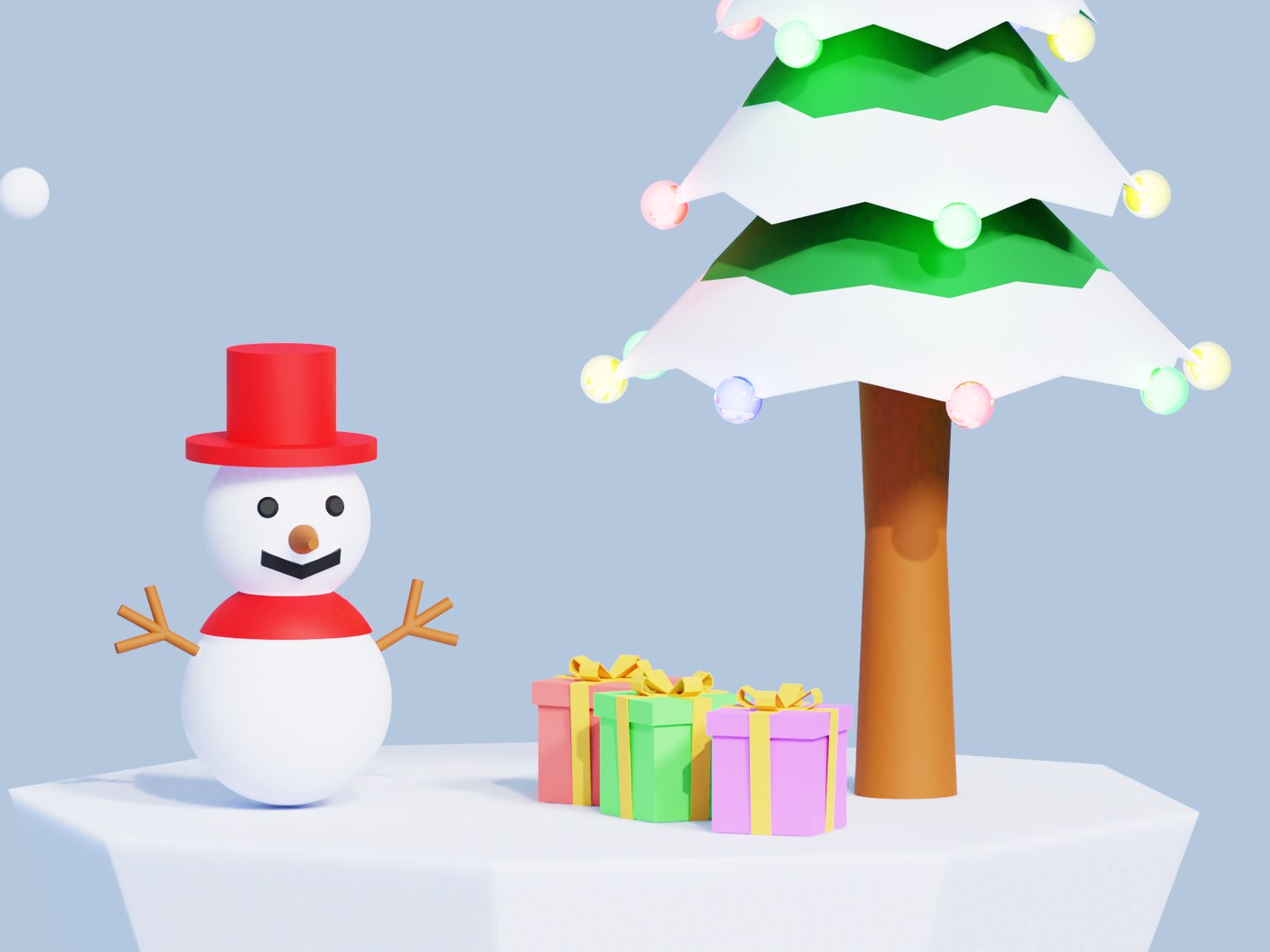 3D Simple Cartoon Christmas Tree Model - TurboSquid 1489874