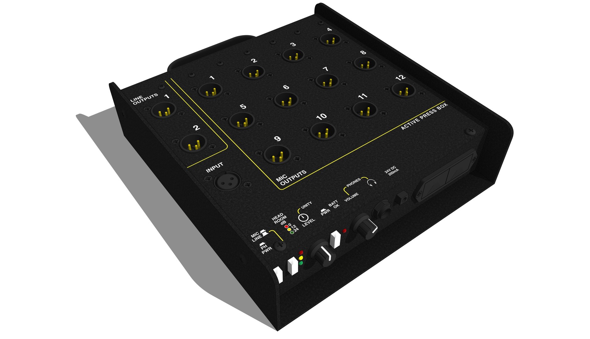 Audio Press Box - 12 Outputs Model - TurboSquid 2423267