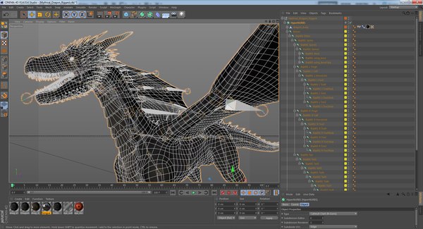 modelo 3d Mythical Dragon Rigged para Cinema 4D - TurboSquid 1379290