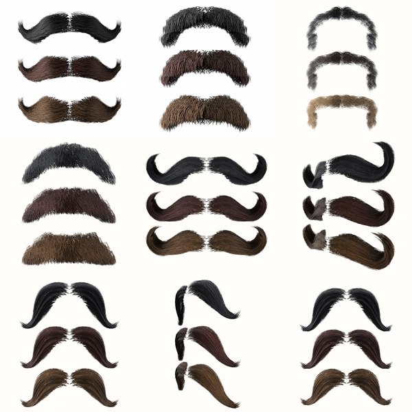 3D mustache pack - TurboSquid 1538750