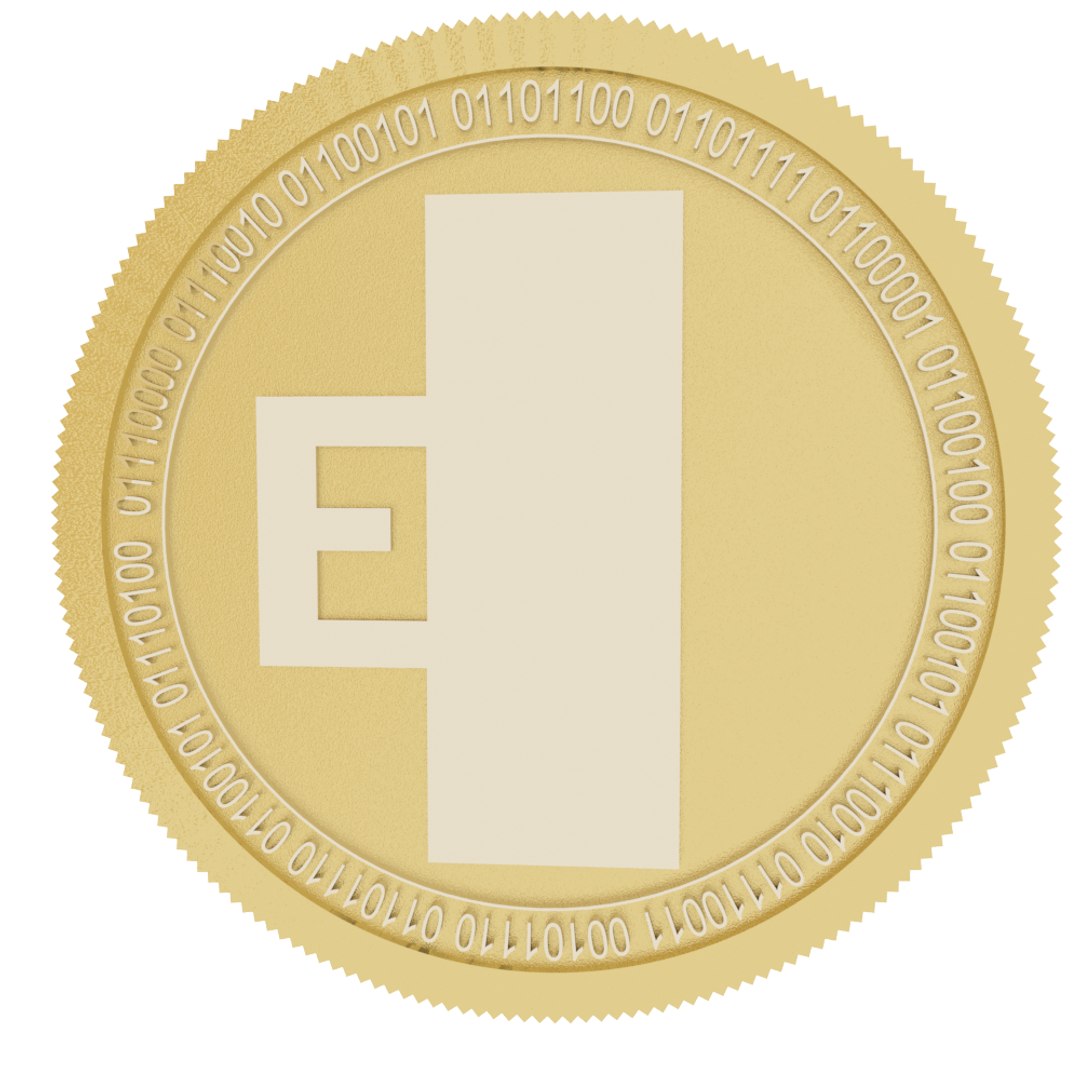 3D Eligma Token Gold Coin - TurboSquid 1496033