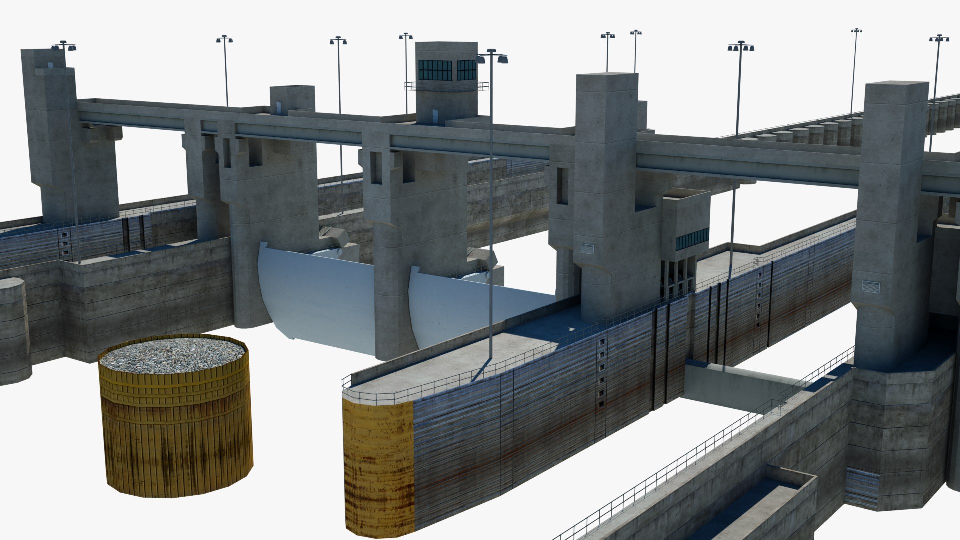 3d Melvin Price Locks River Model