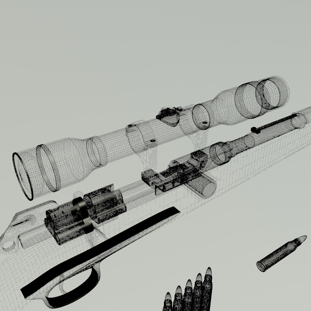 3d model ww2 german sniper rifle