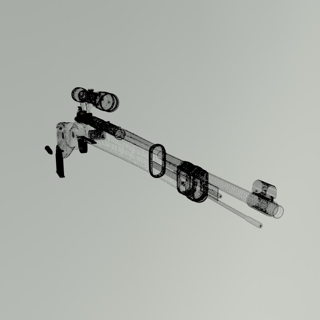 3d model ww2 german sniper rifle