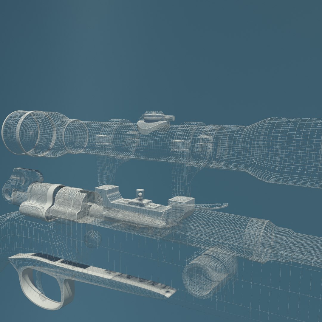 3d model ww2 german sniper rifle