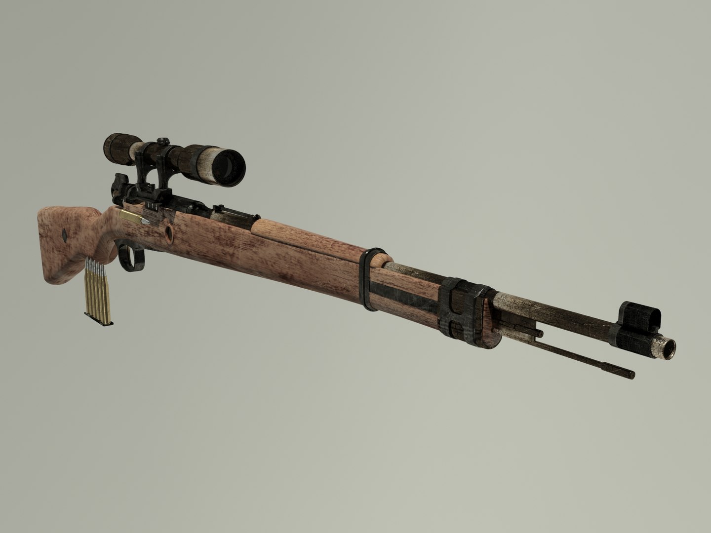 3d model ww2 german sniper rifle