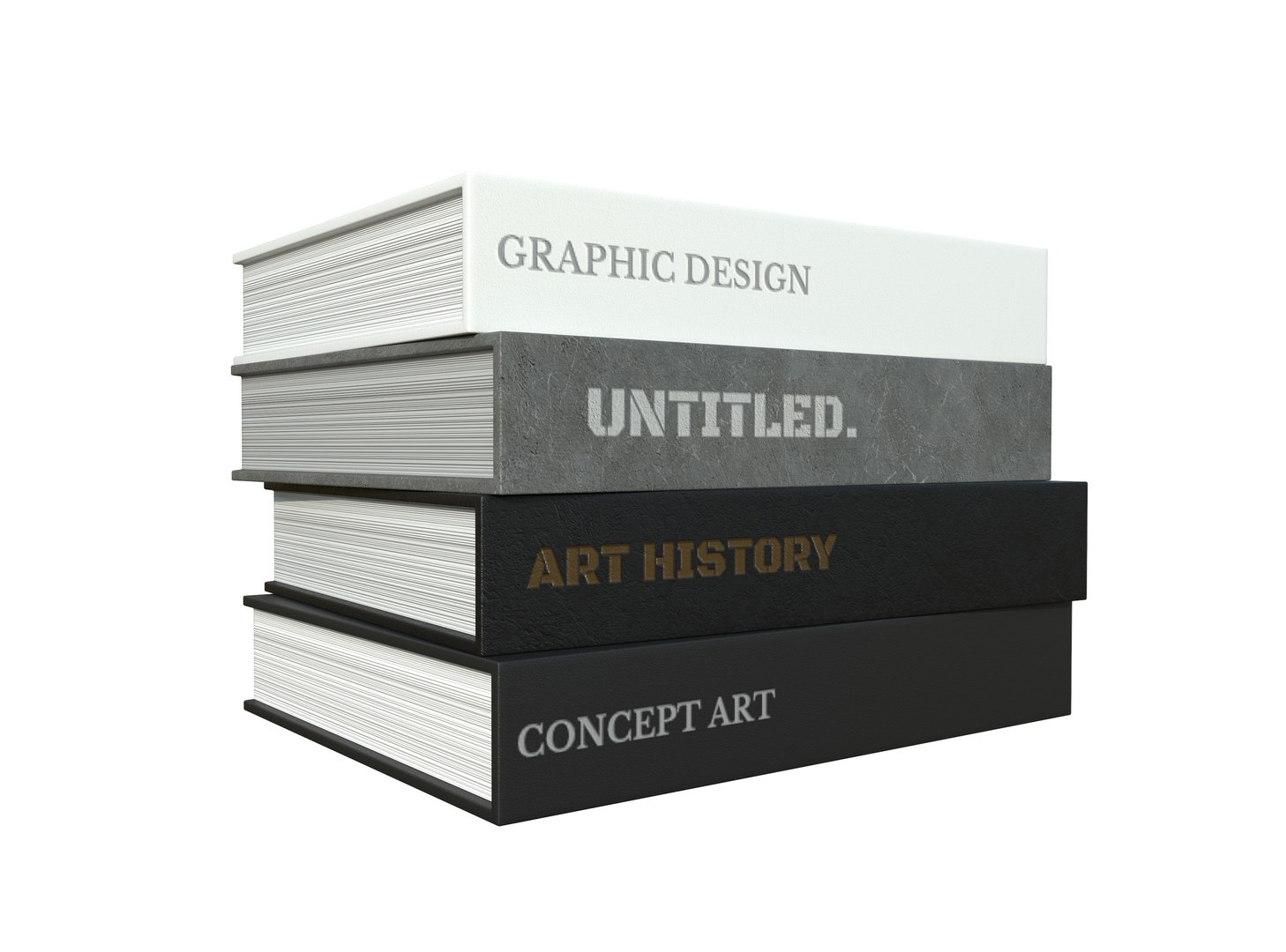 3D Set Of 4 Books Model - TurboSquid 2129903
