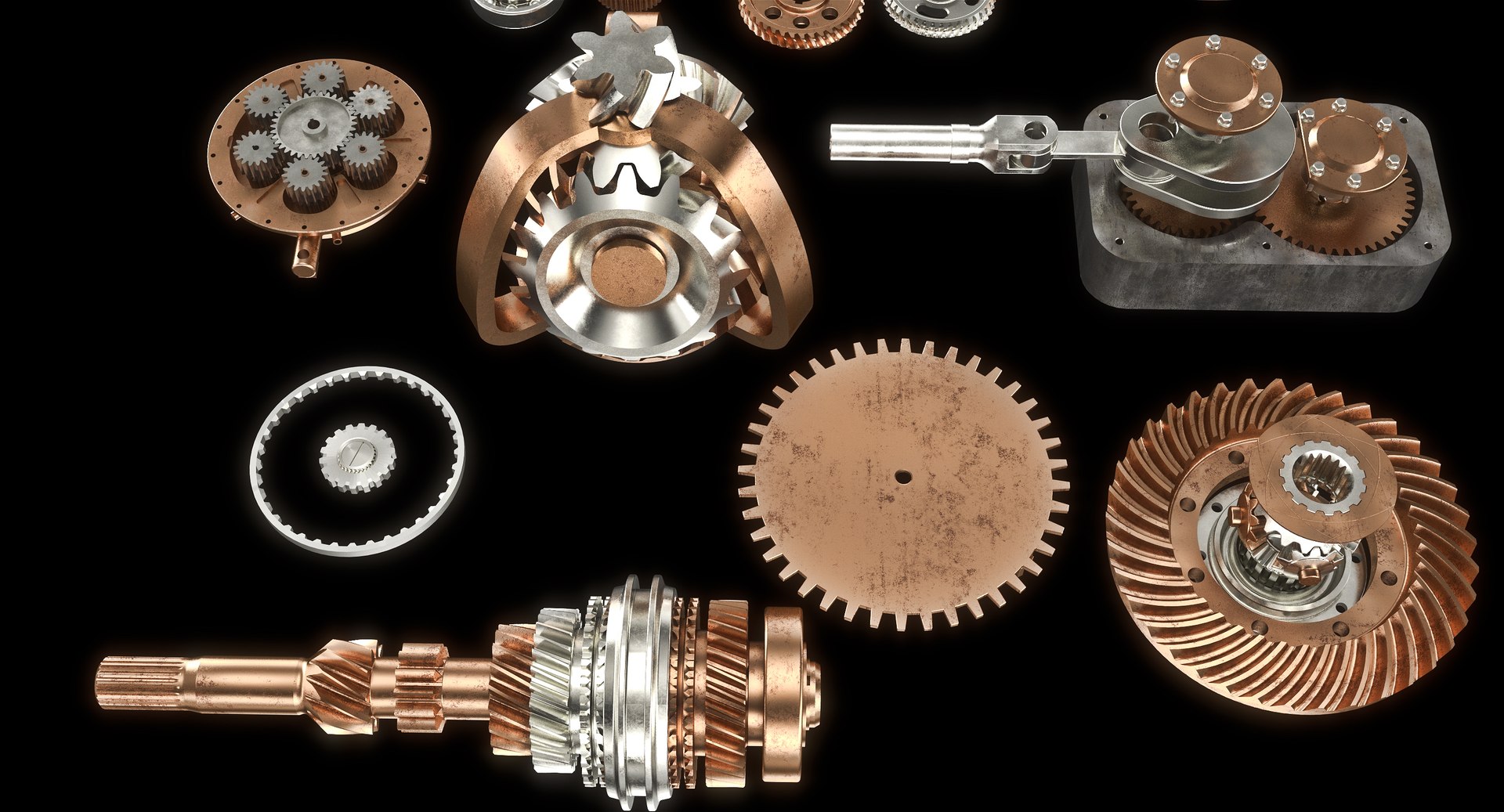 3d Model Mechanism Wheels