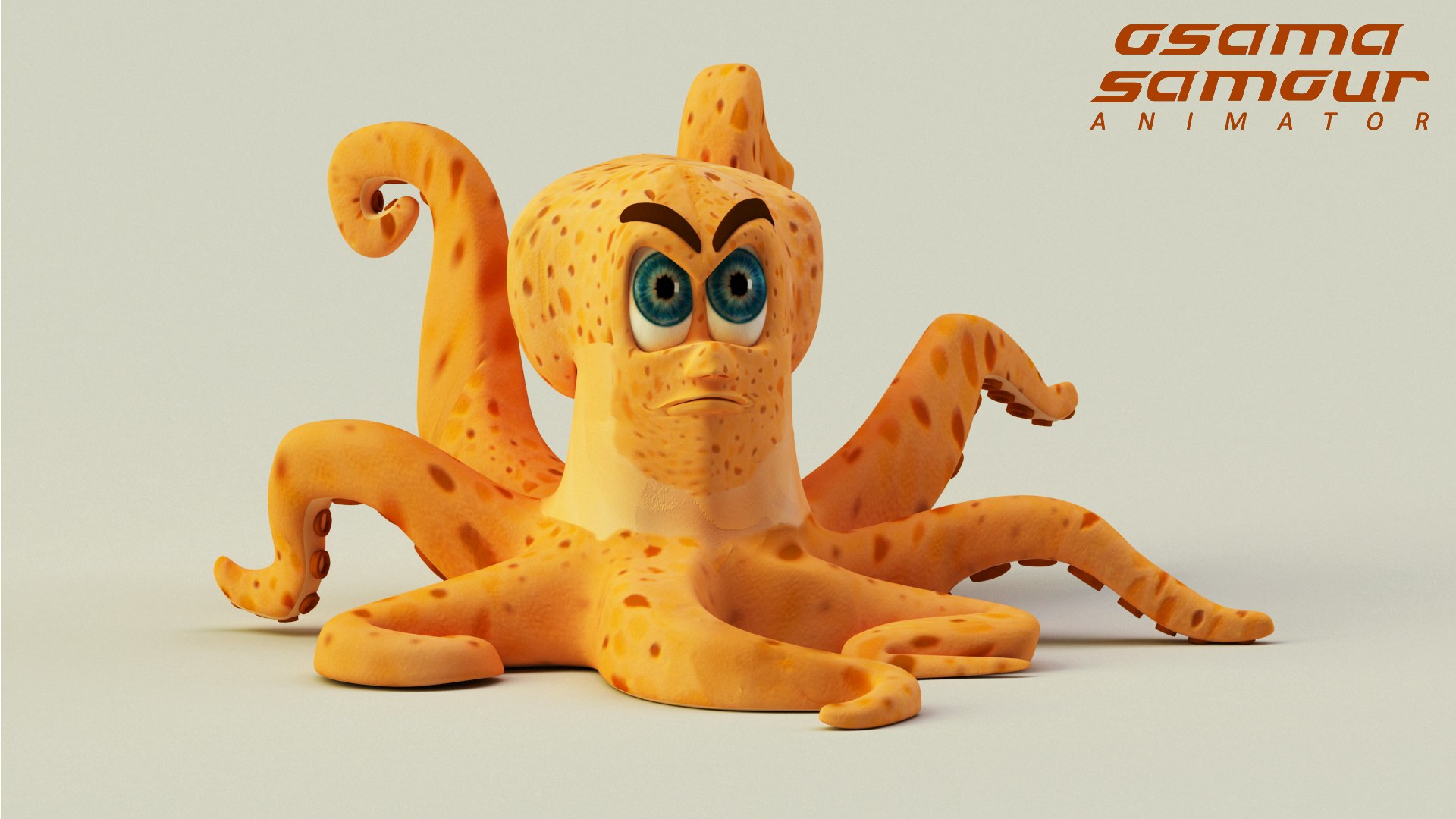 3D Octopus Cartoonist Character Model - TurboSquid 1266642