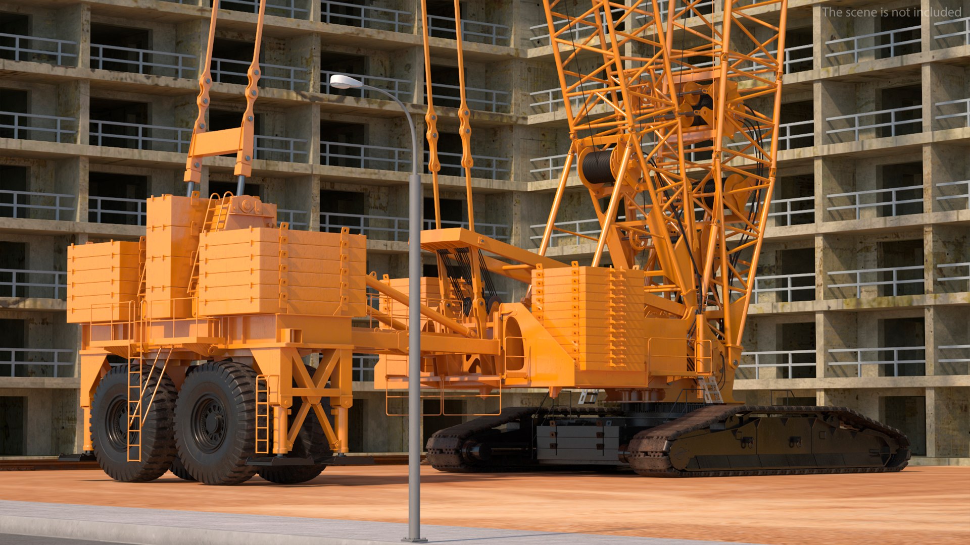 3D Tracked Crane With Reinforced Concrete Pipe Model - TurboSquid 2302385