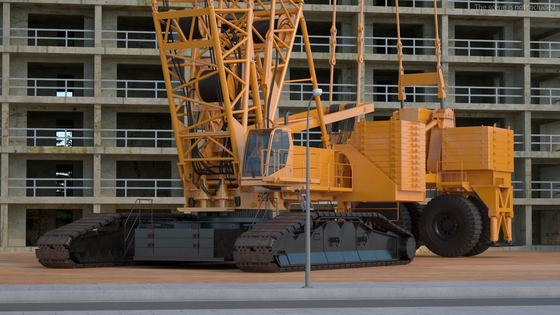 3D Tracked Crane With Reinforced Concrete Pipe Model - TurboSquid 2302385