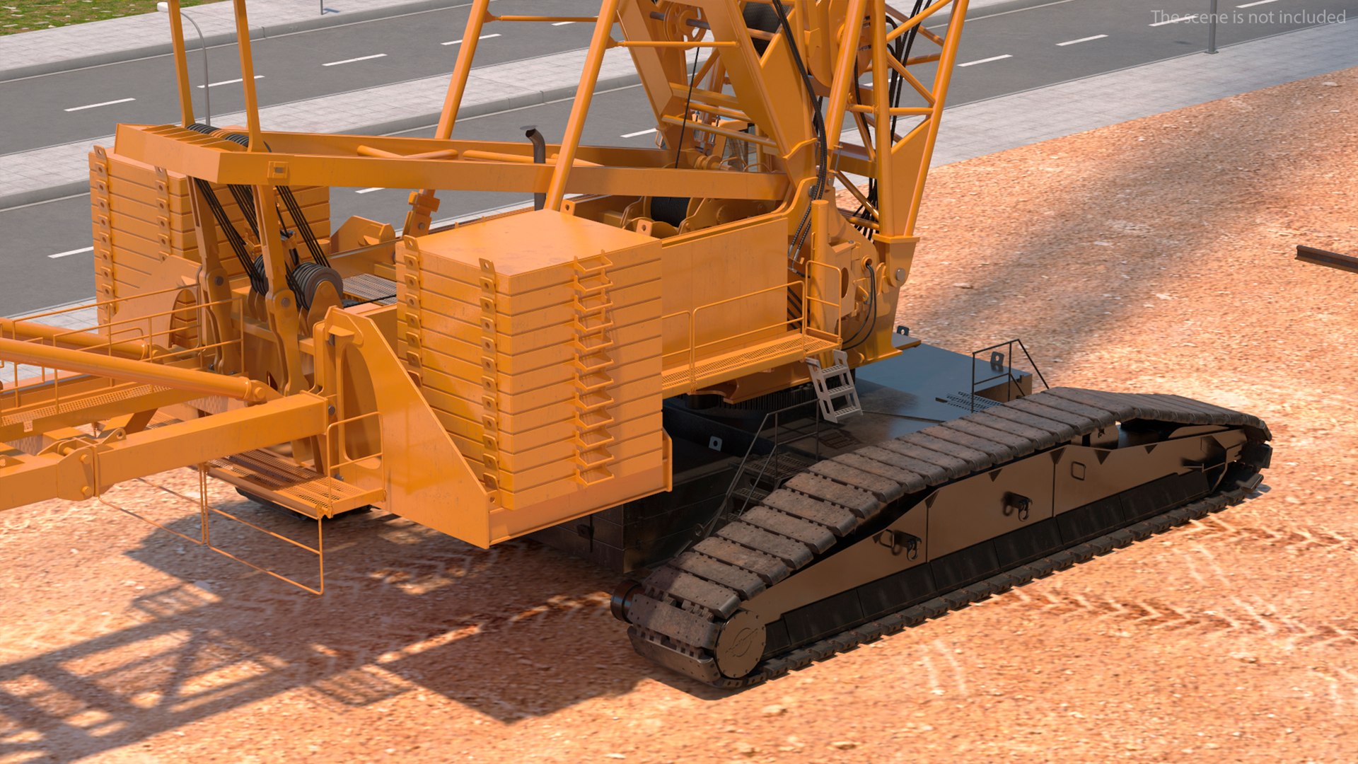 3D Tracked Crane With Reinforced Concrete Pipe Model - TurboSquid 2302385