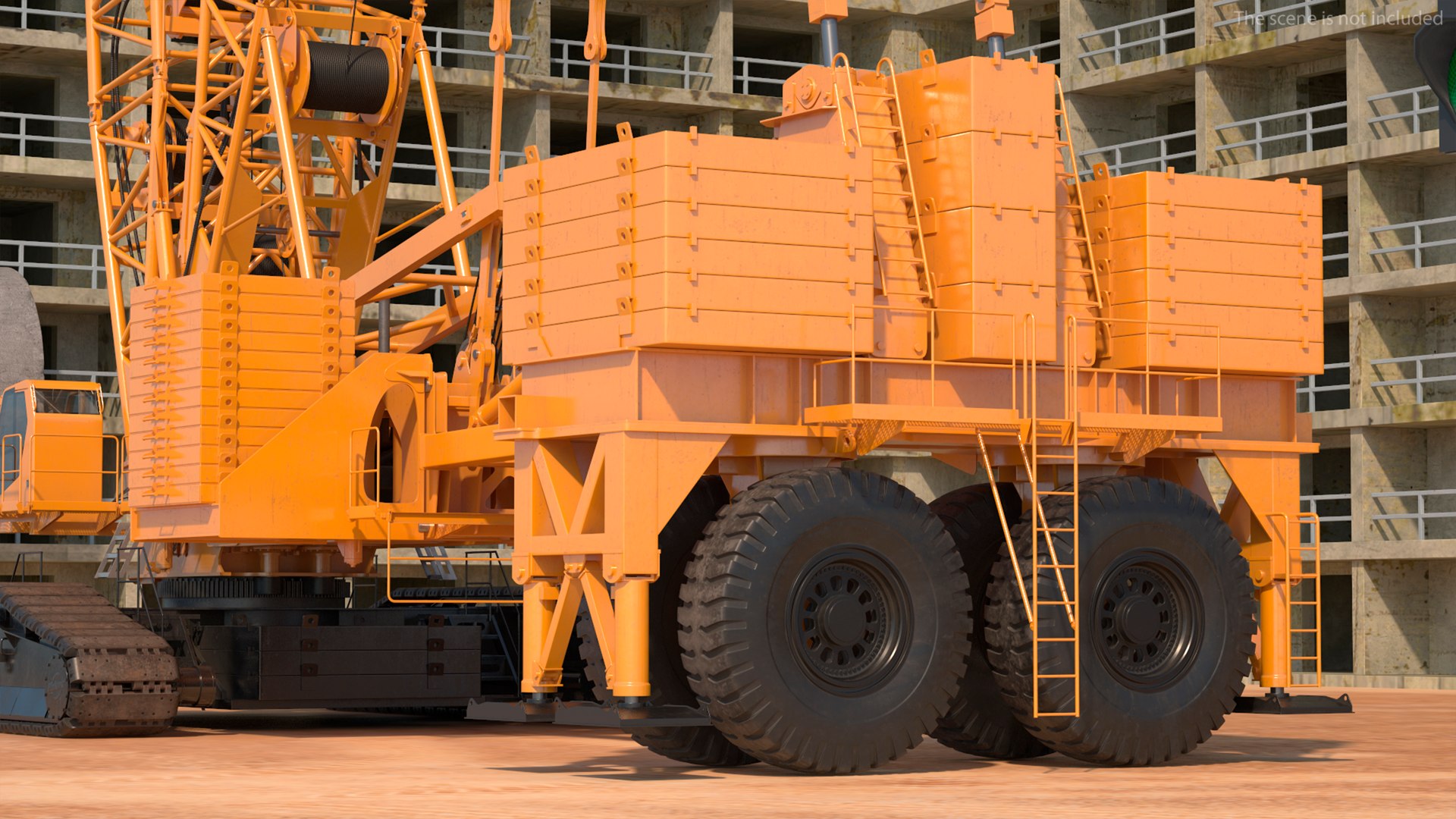 3D Tracked Crane With Reinforced Concrete Pipe Model - TurboSquid 2302385