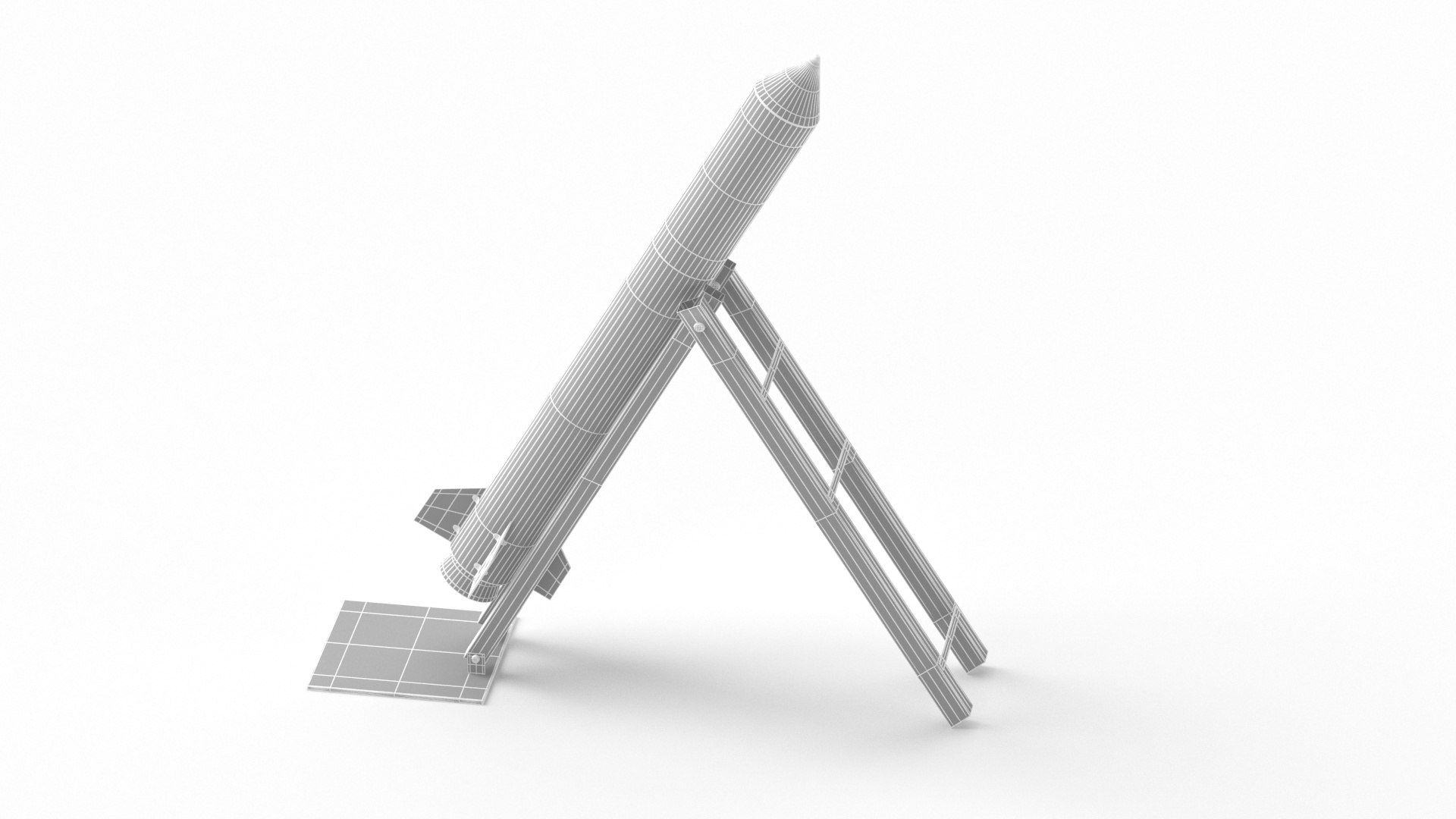 Qassam 2 Rocket With Launcher 3d Model Turbosquid 2235340