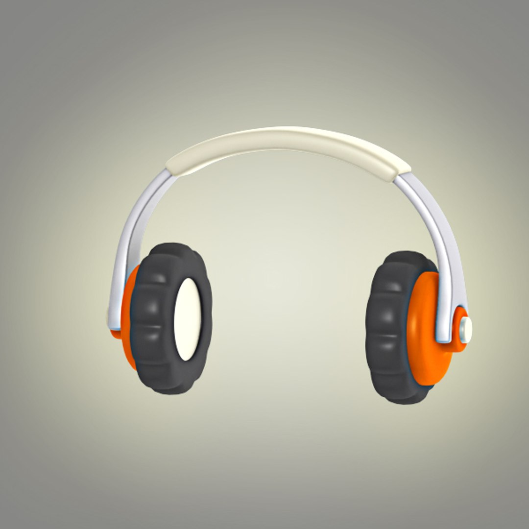 3d Max Cartoon Headphones