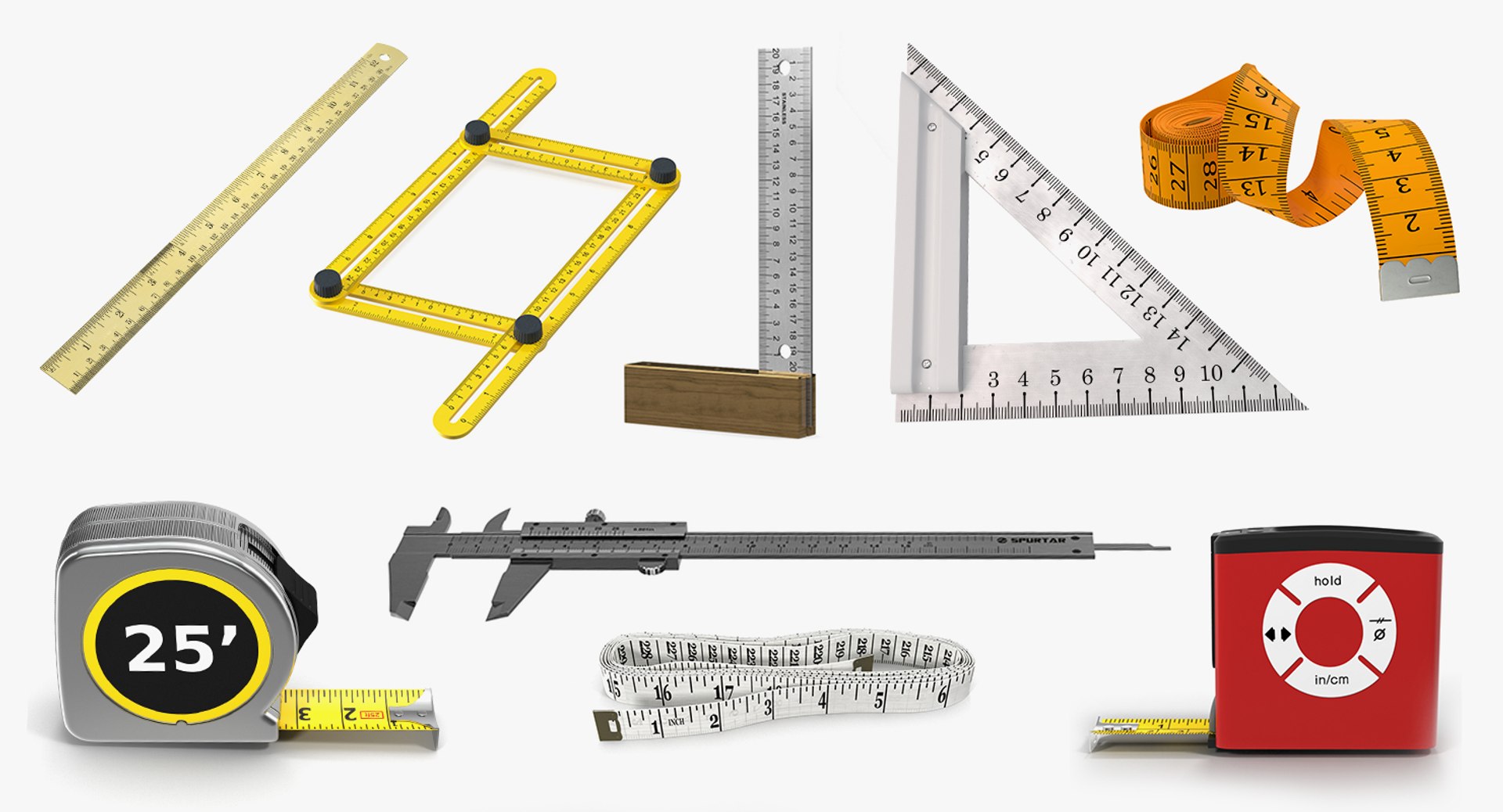 Measure tools 7 t 3D model - TurboSquid 1620560