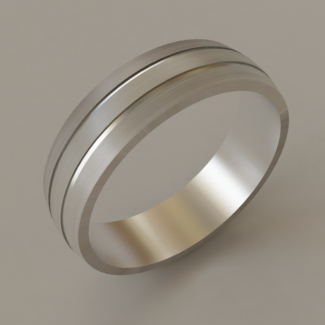 3d male wedding ring model