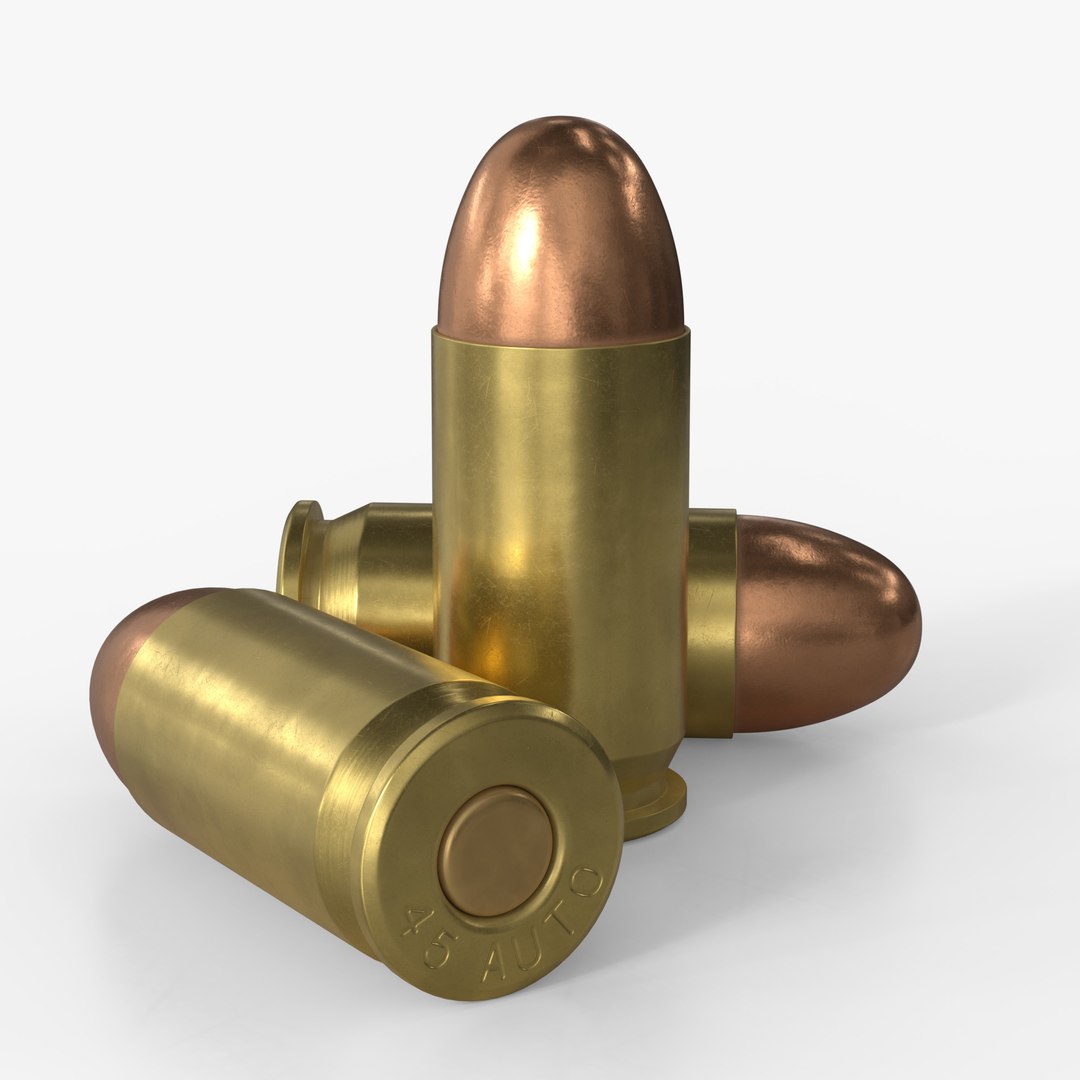 45 Acp Cartridge 3D - TurboSquid 1379431