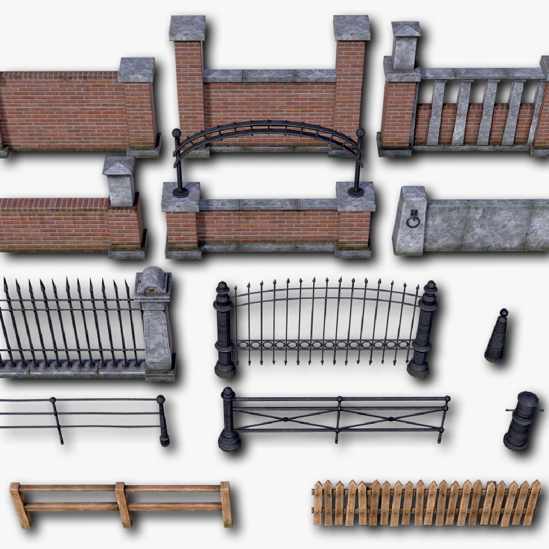 Fences Pillars Hitching Posts Gates Part 1 - 107 Low-poly PBR Objects ...