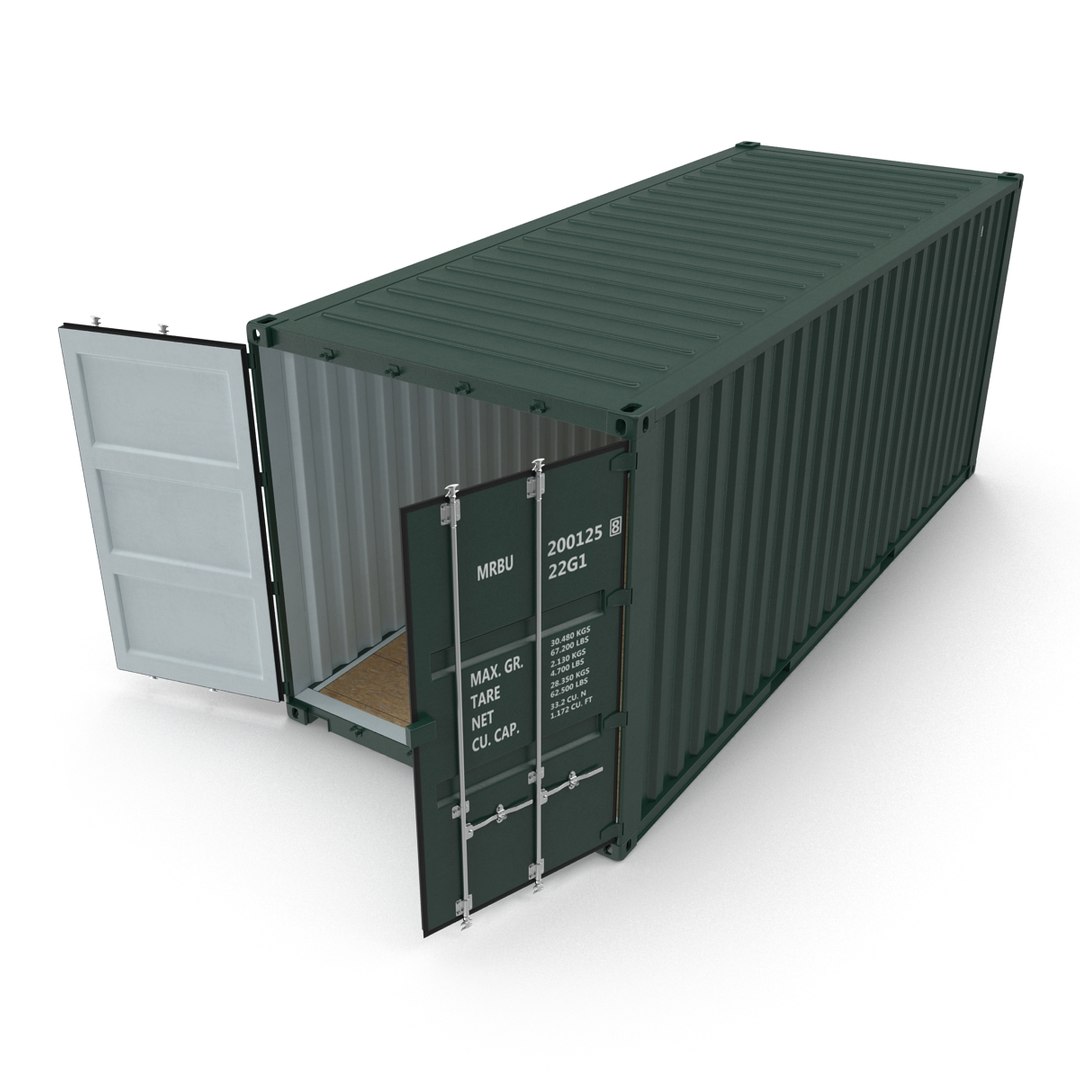 20 ft iso container 3d c4d