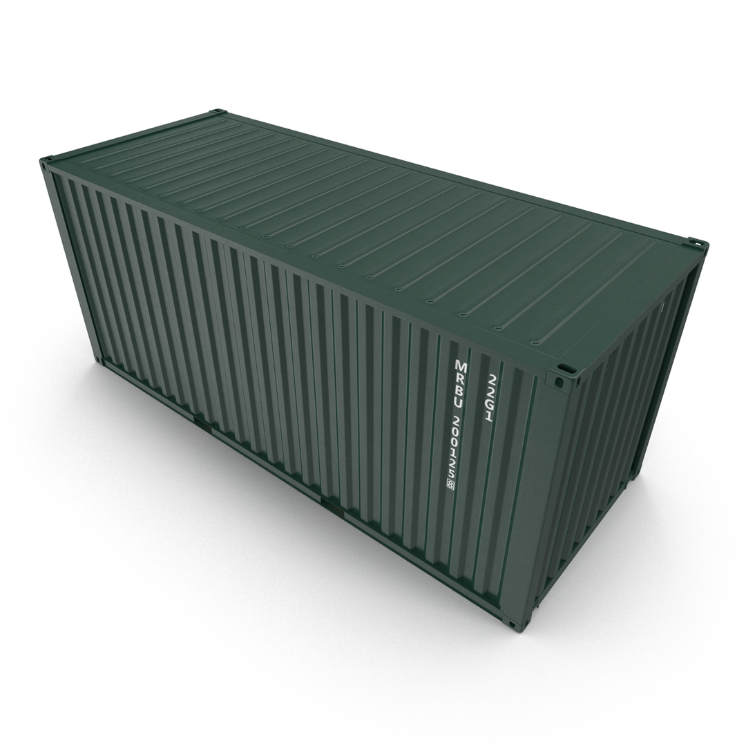 20 ft iso container 3d c4d