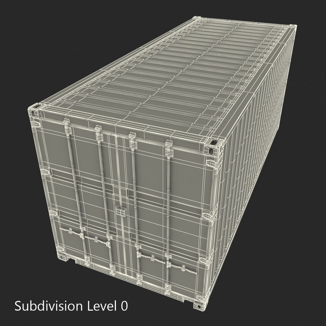 20 ft iso container 3d c4d