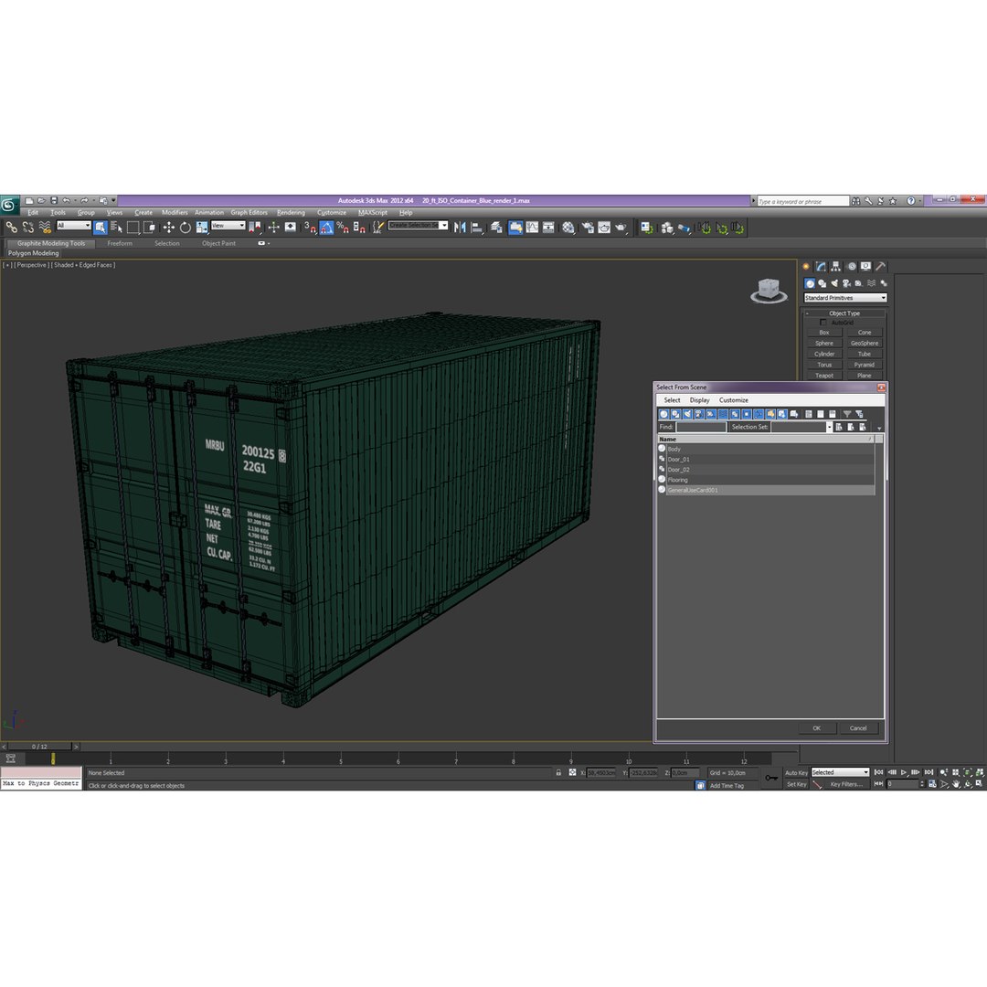 20 ft iso container 3d c4d