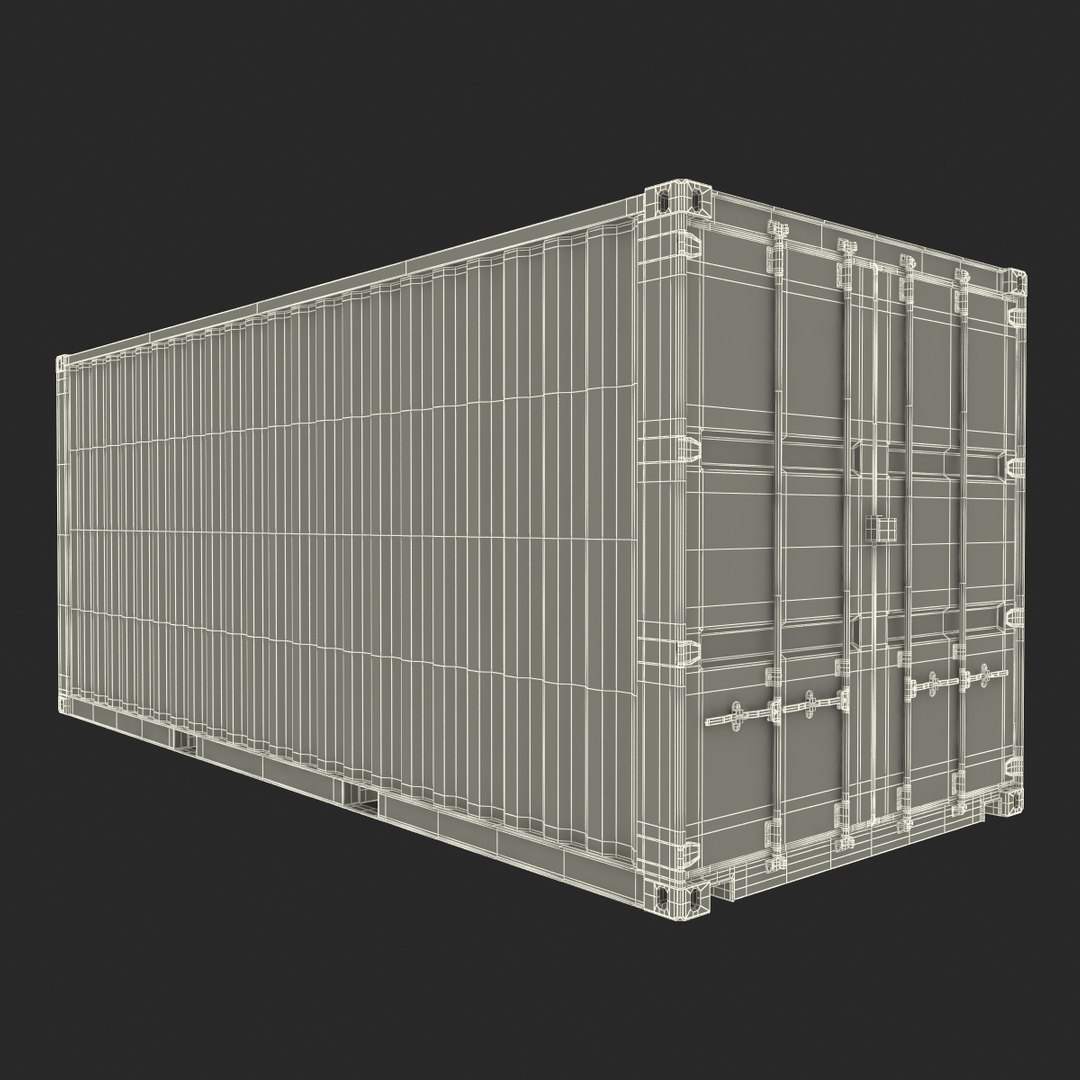 20 ft iso container 3d c4d