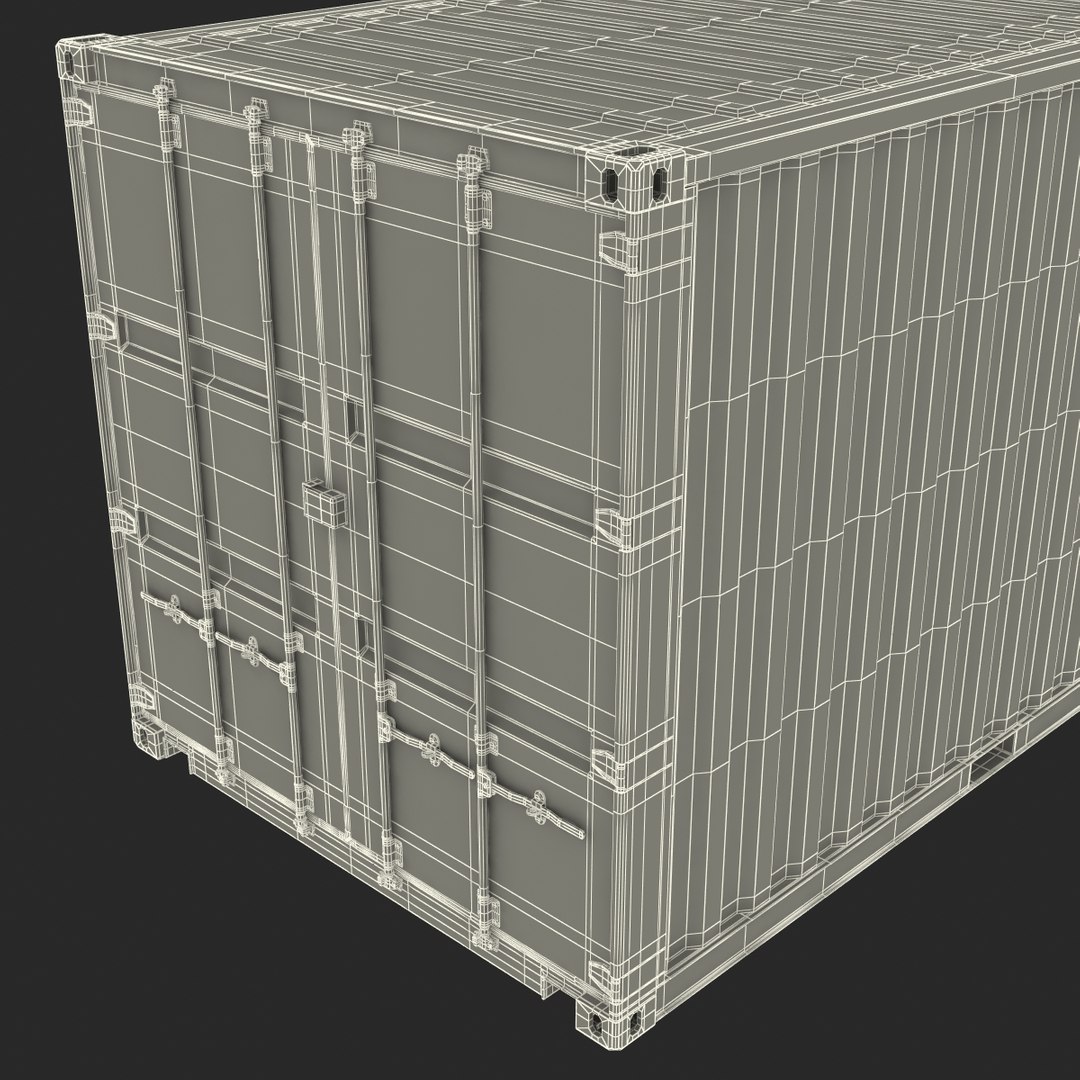 20 ft iso container 3d c4d