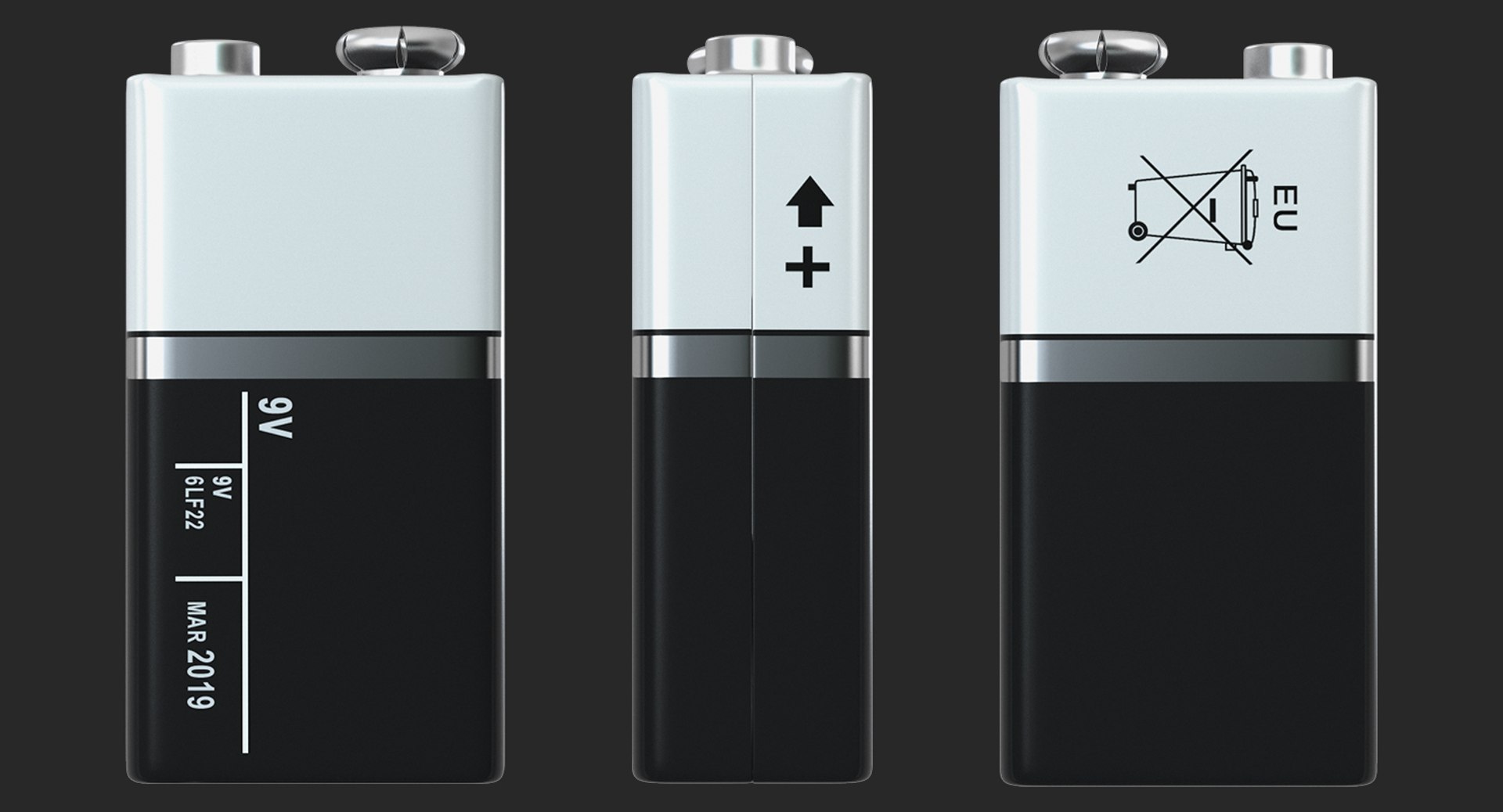 3D 9-volt Battery Model - TurboSquid 1422173