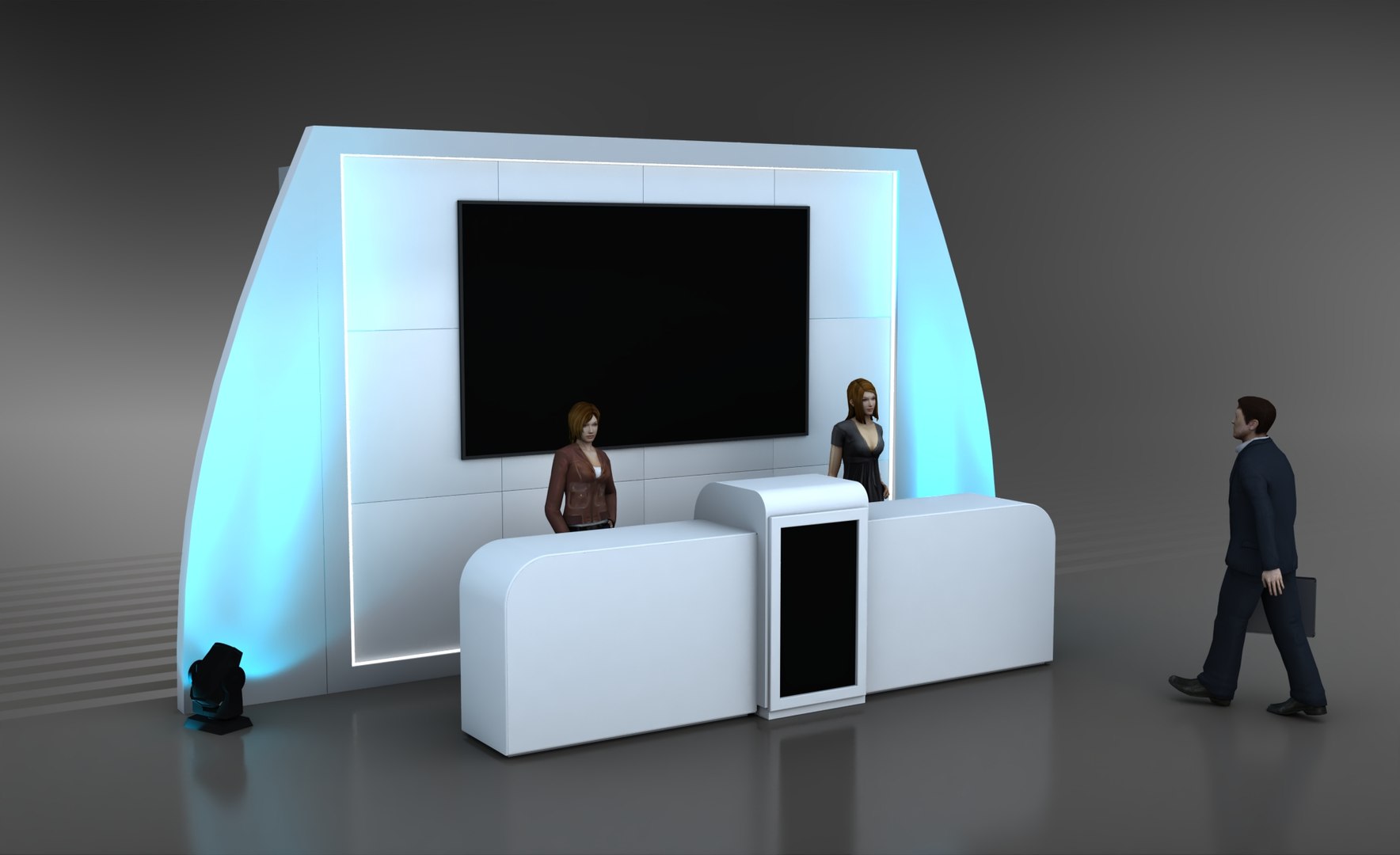 3D Model Welcome Desk Idea Included Plasma - TurboSquid 1968982