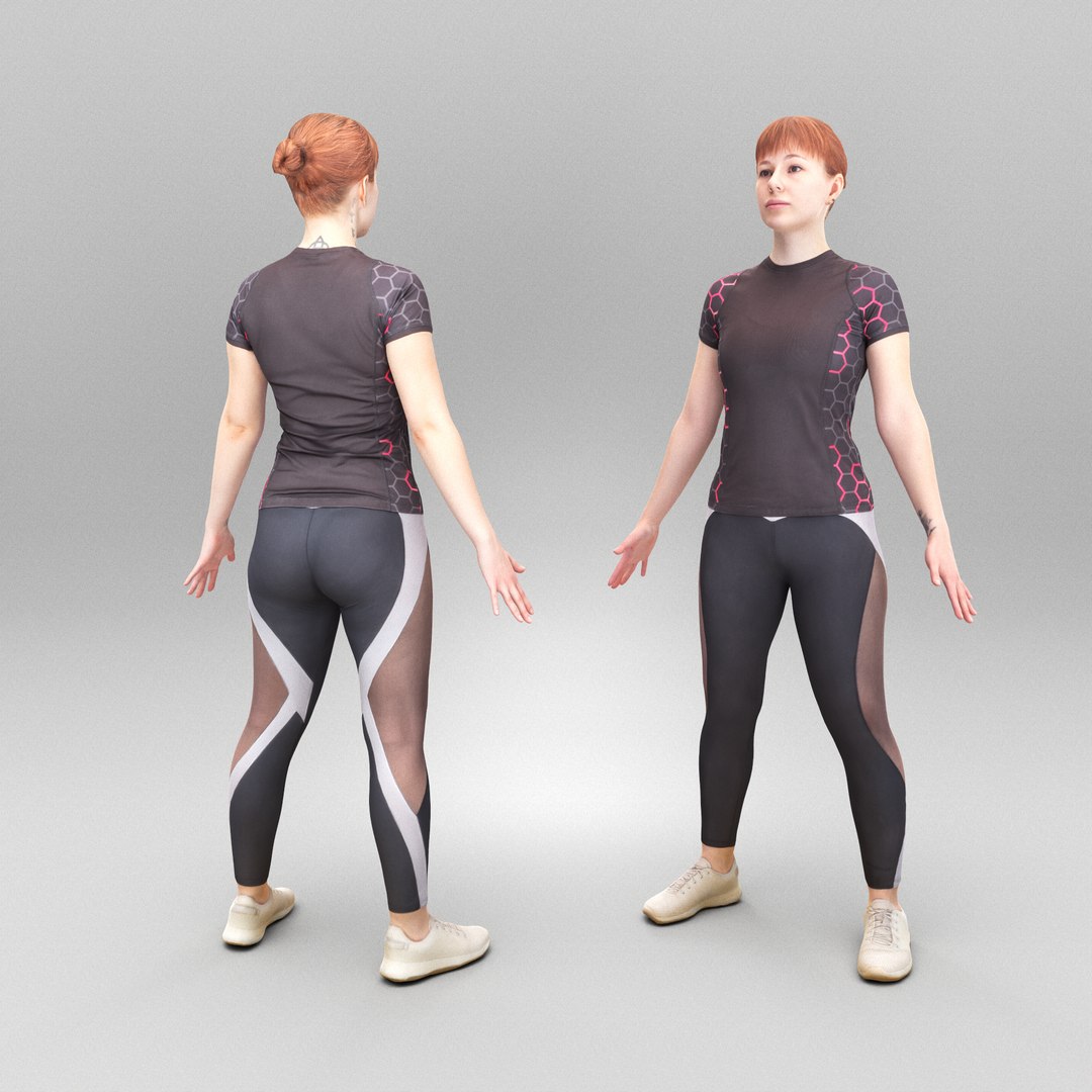 3D Athletic woman in tracksuit ready for animation 380 - TurboSquid 2008758