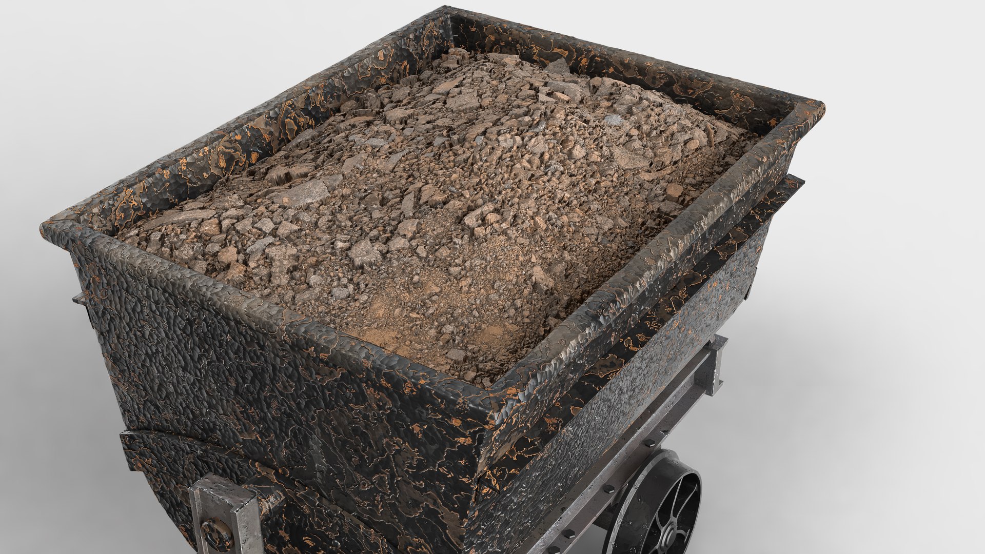 3D Iron Ore And Stone Cart - TurboSquid 2284897