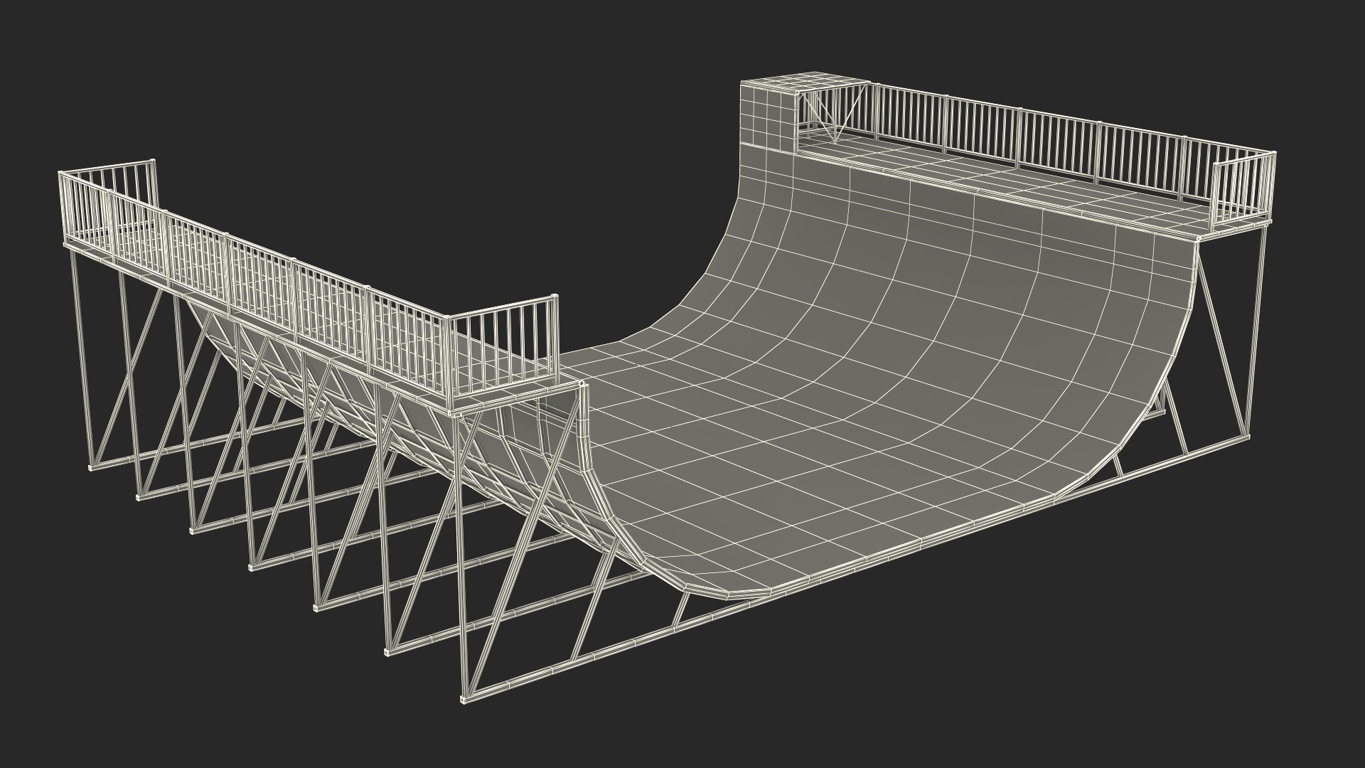 3D Action Sports Half Pipe - TurboSquid 2307278