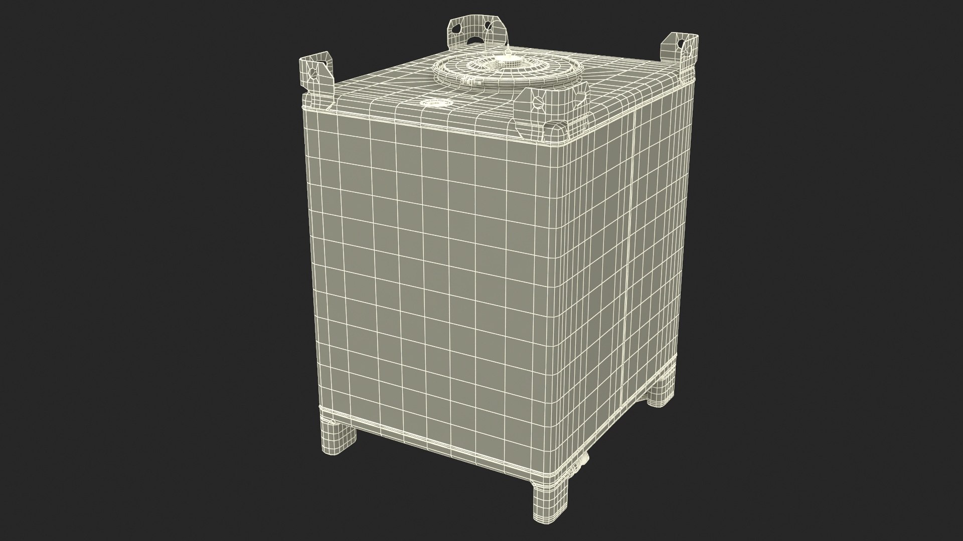 3D Stainless Steel IBC Container Cube 350gal Model - TurboSquid 2170113
