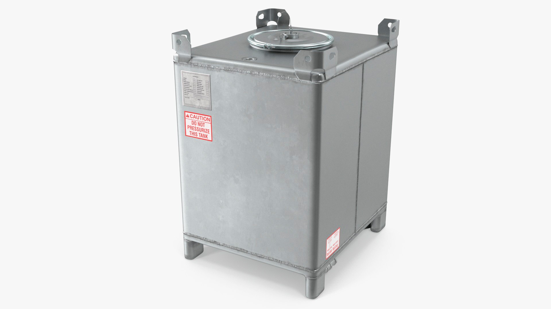 3D Stainless Steel IBC Container Cube 350gal Model - TurboSquid 2170113