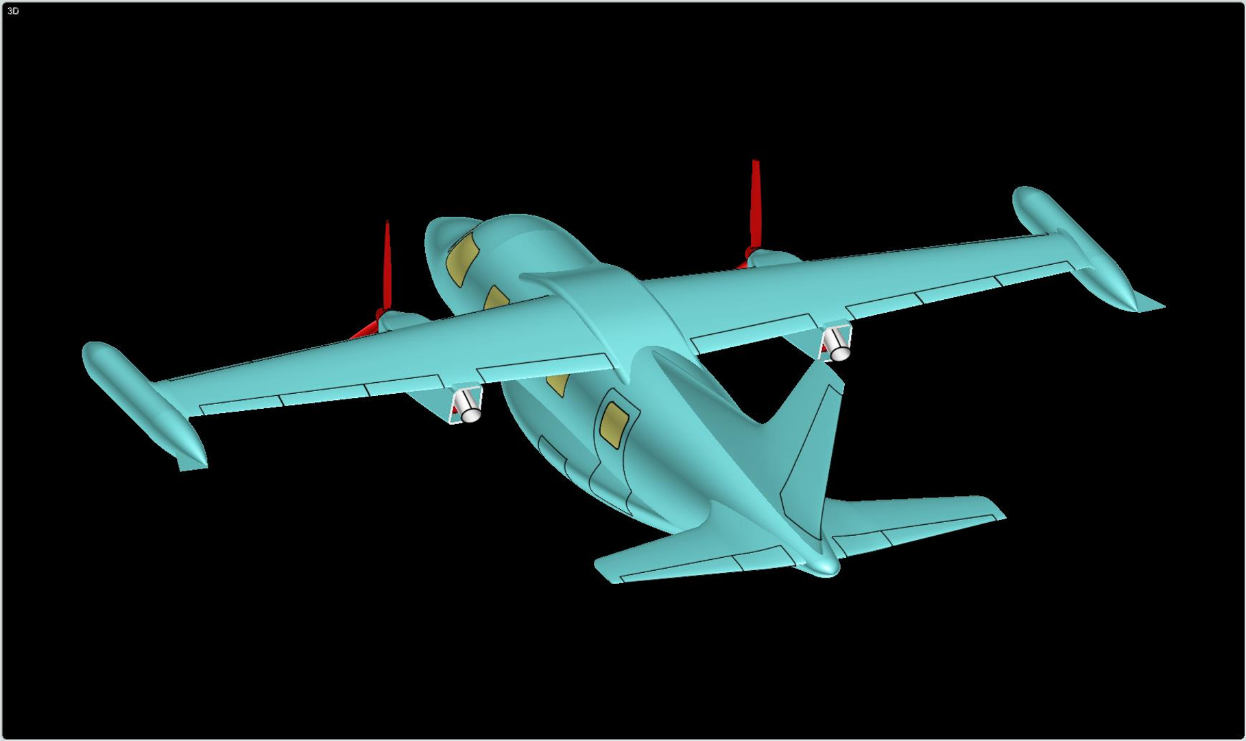 3d 3ds mitsubishi mu-2 aircraft solid