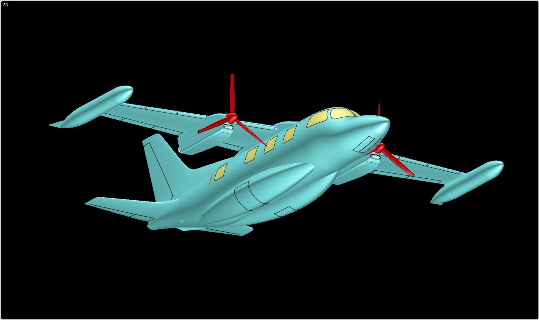 3d 3ds mitsubishi mu-2 aircraft solid