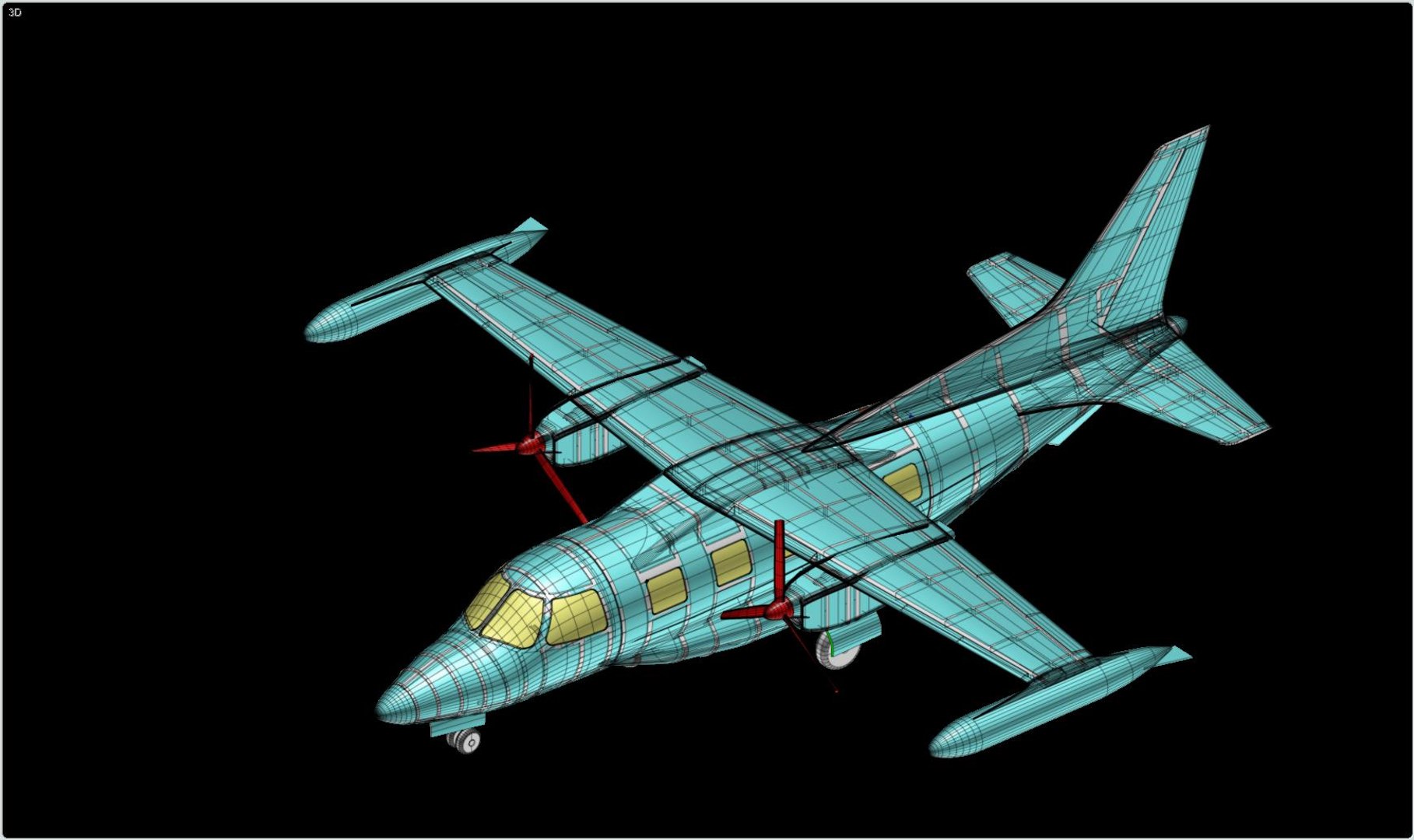 3d 3ds mitsubishi mu-2 aircraft solid