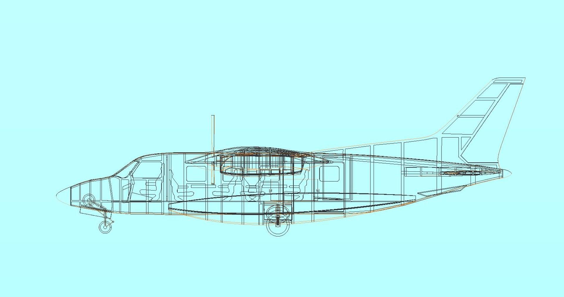 3d 3ds mitsubishi mu-2 aircraft solid