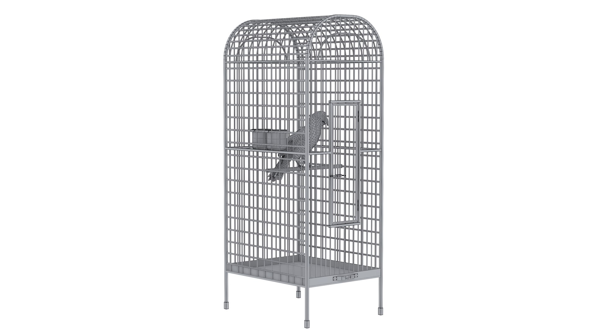 3D Model Bird Cage With Parrot - TurboSquid 2327521