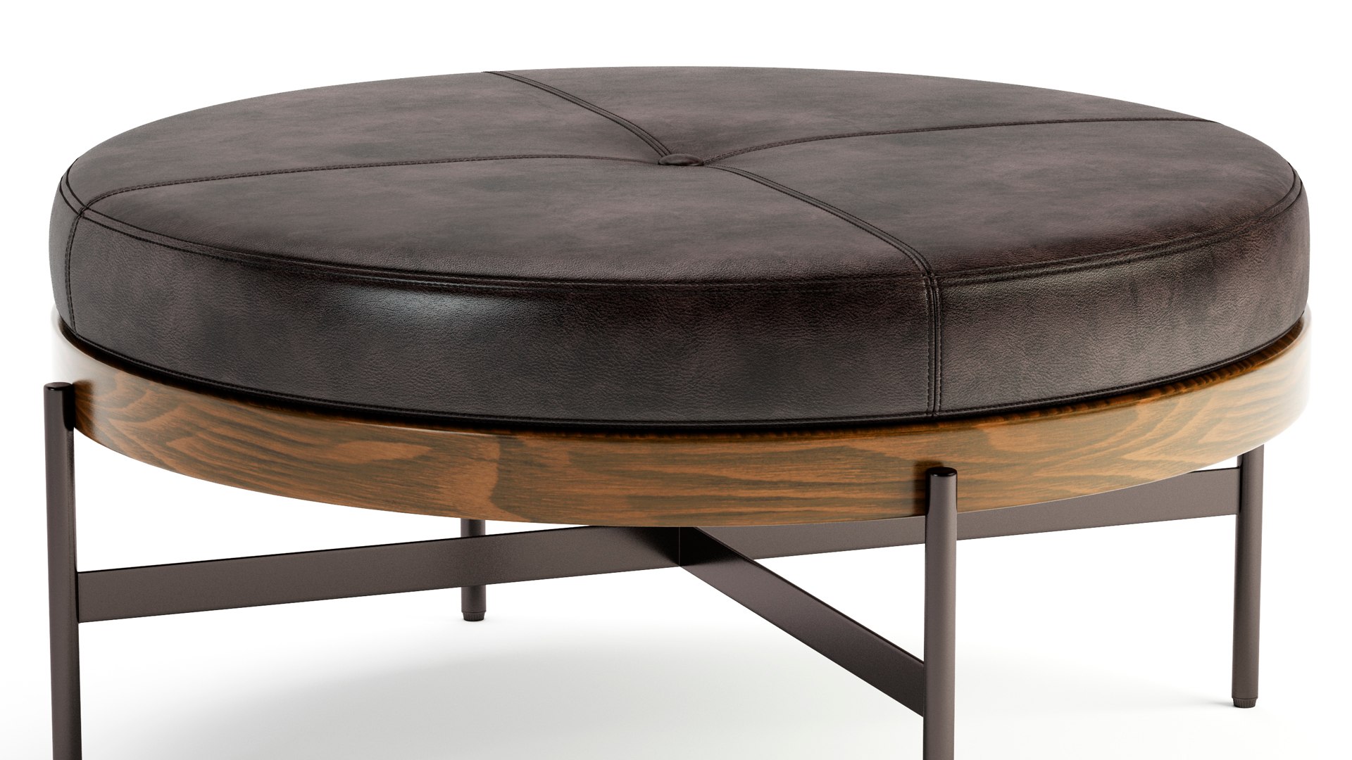 3D Edwyn Round Ottoman By Four Hands Model - TurboSquid 2144829