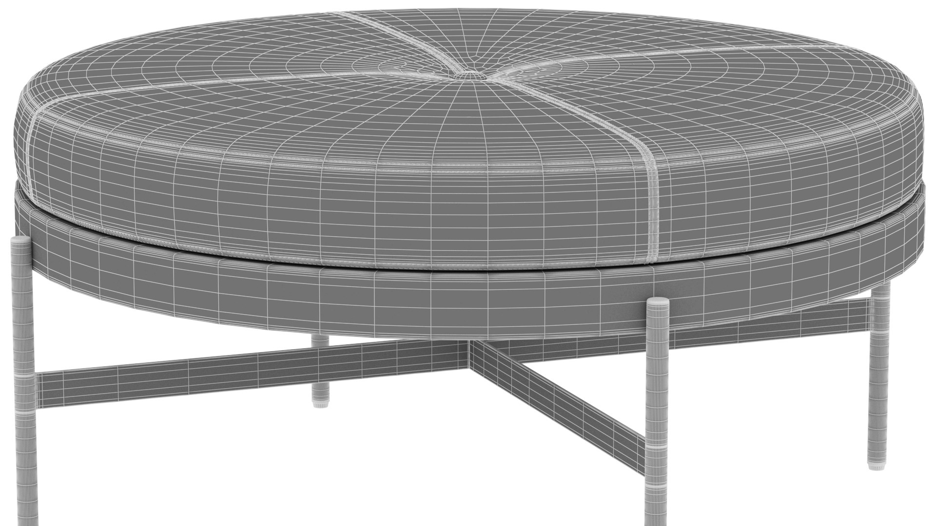 3D Edwyn Round Ottoman By Four Hands Model - TurboSquid 2144829