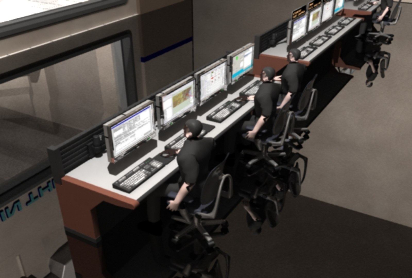 3d Model Computer Flight Simulator Lab