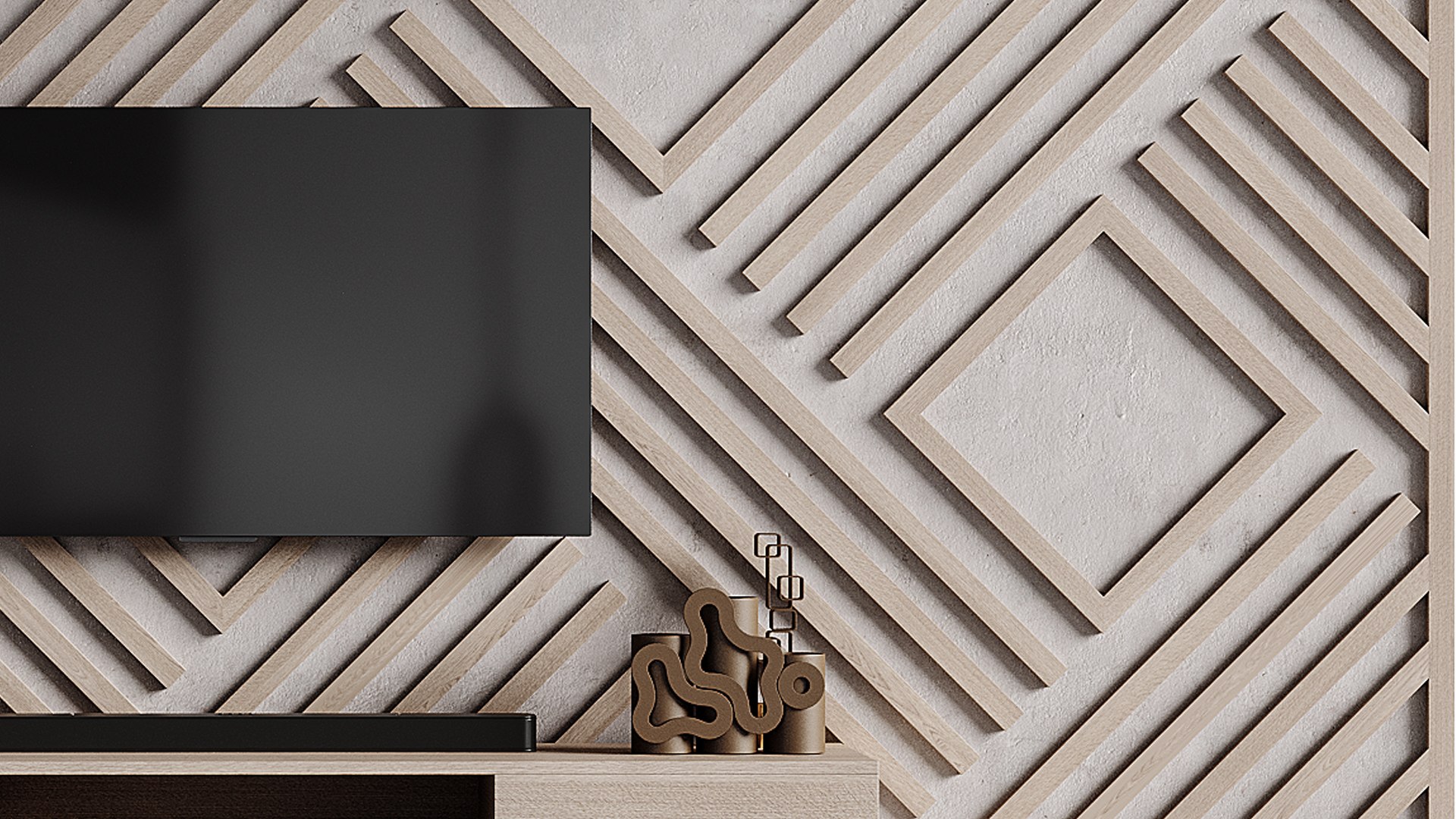3D Modern TV Wall 020 Model - TurboSquid 2379173