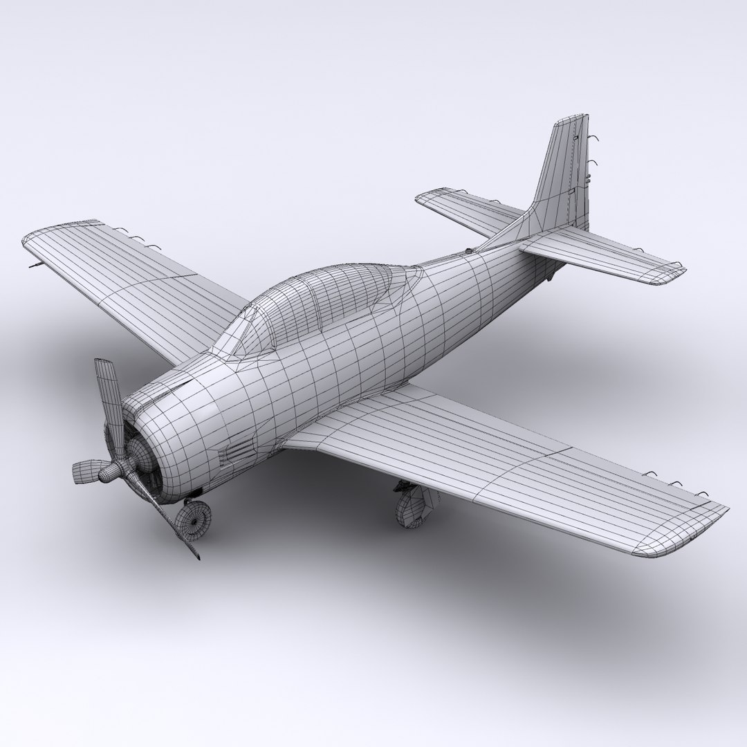 North American T-28 Trojan 3d Max