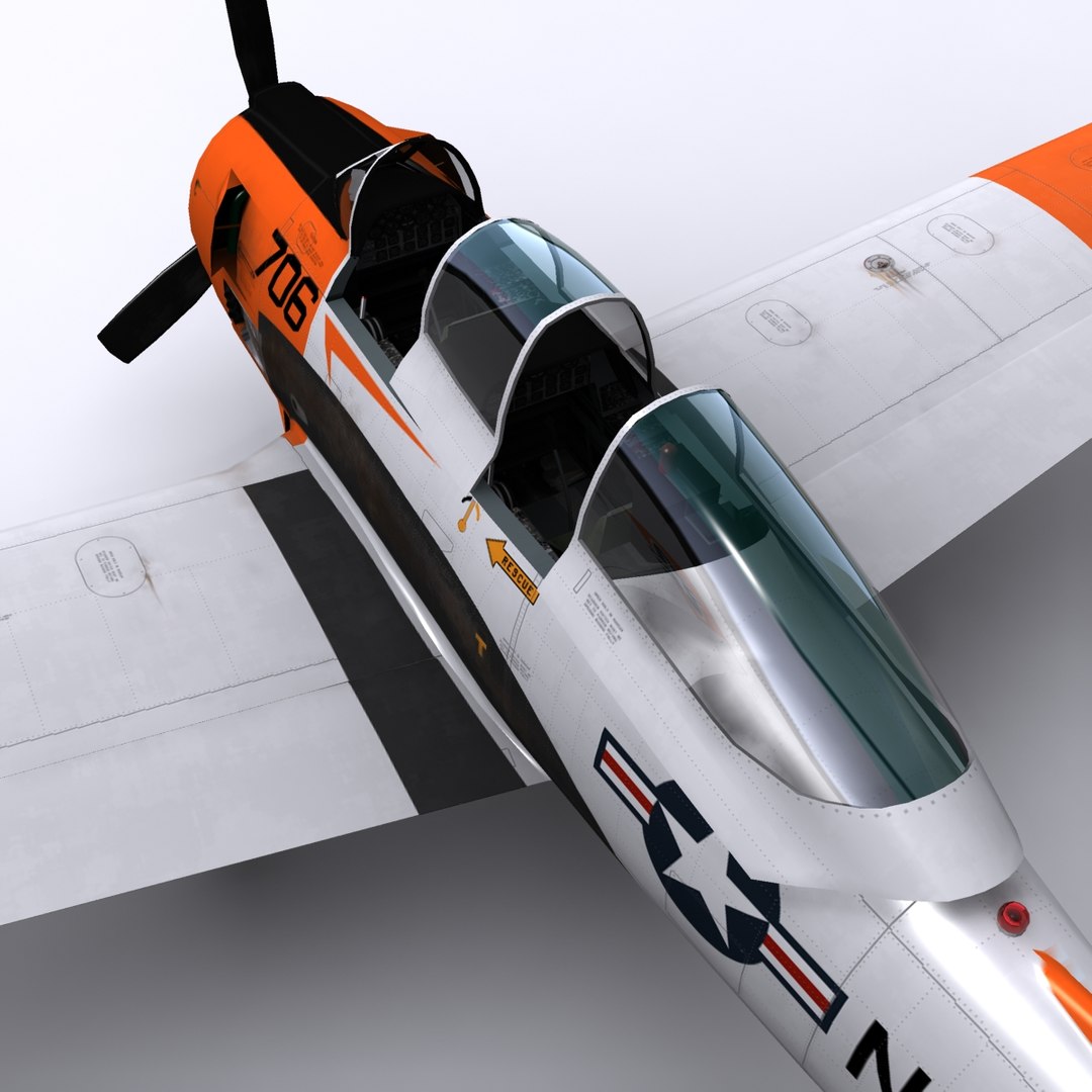 North American T-28 Trojan 3d Max